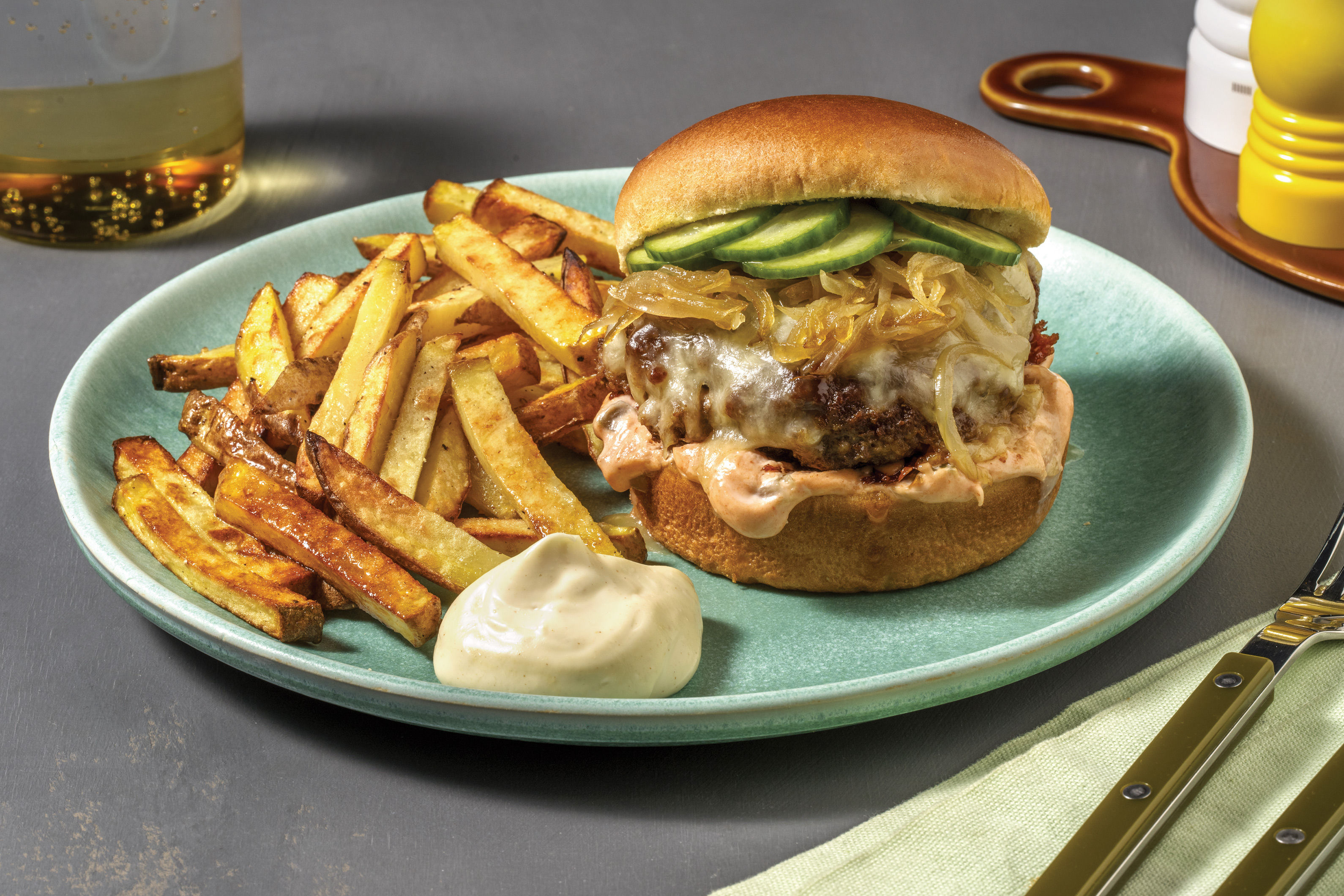 Beef Cheeseburger & Fries Recipe | HelloFresh