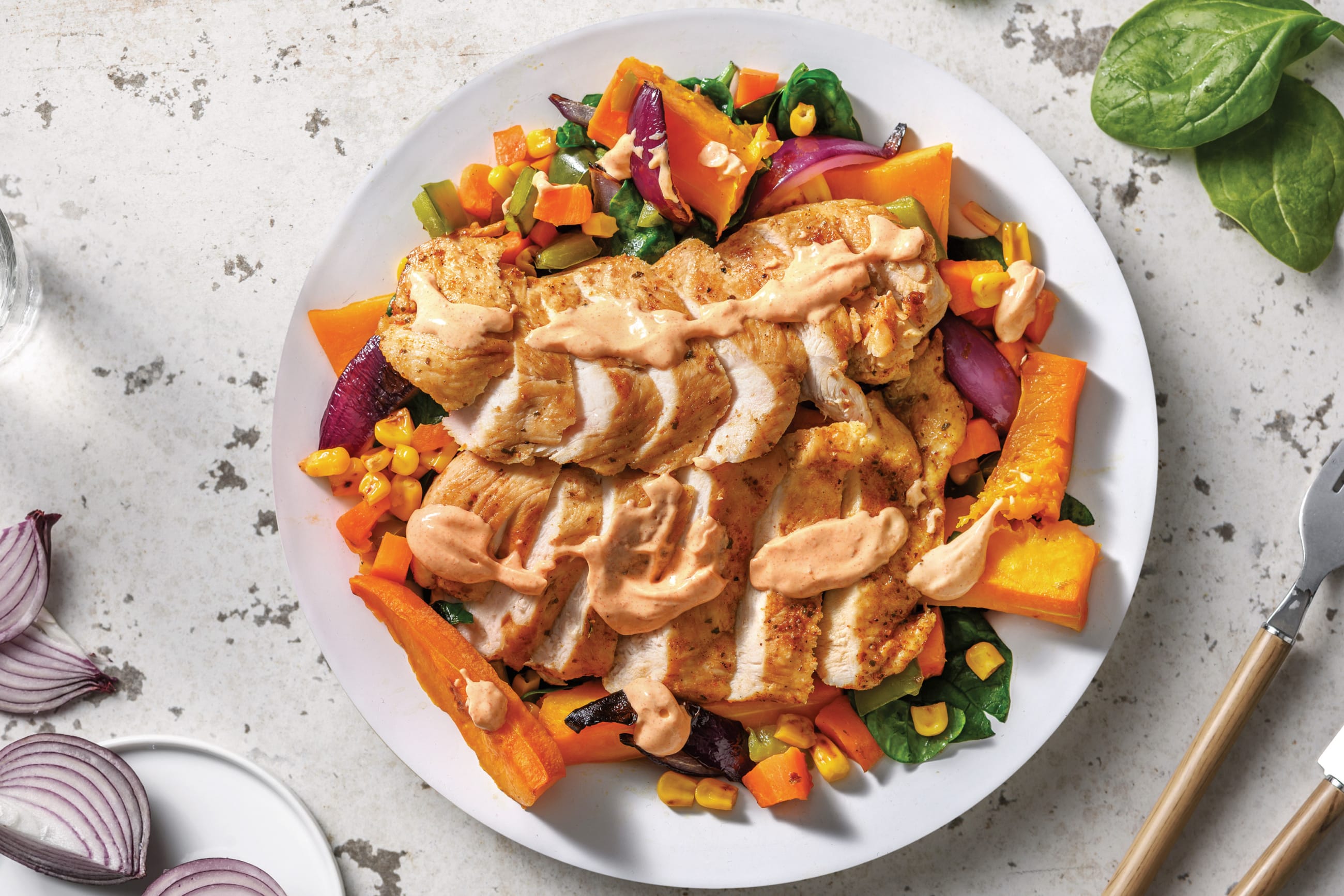 Spiced Chicken & Capsicum-Kale Toss Recipe | HelloFresh