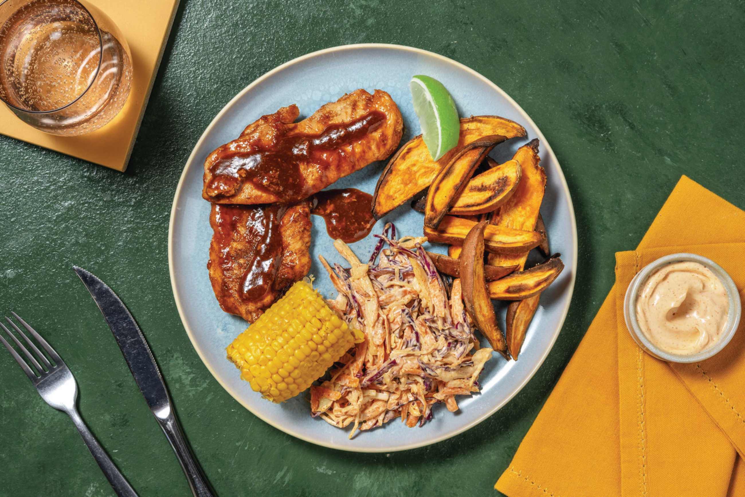 Spiced BBQ Chicken & Sweet Potato Wedges Recipe | HelloFresh