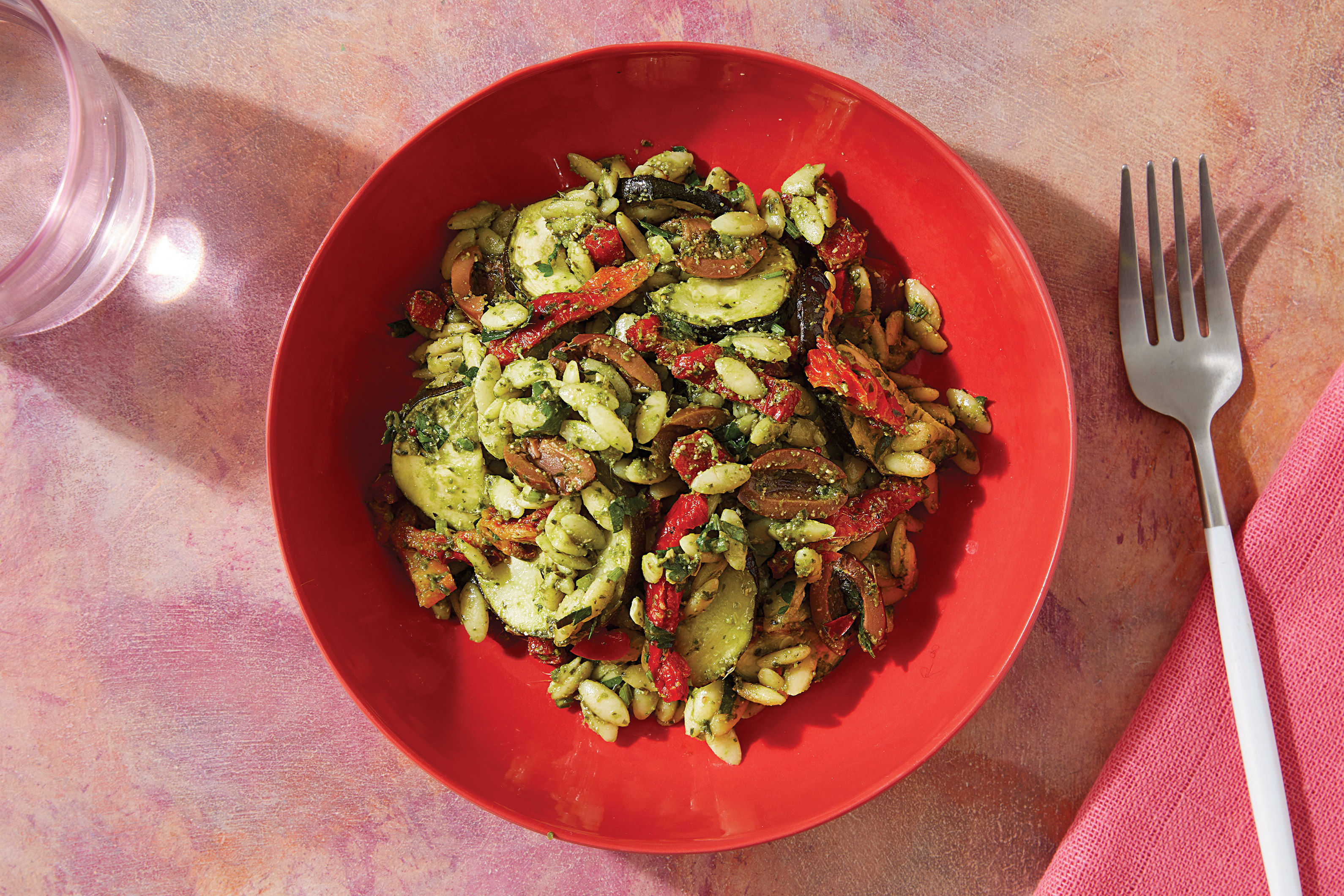 Antipasto Risoni Salad with Green Pesto Dressing Recipe | HelloFresh