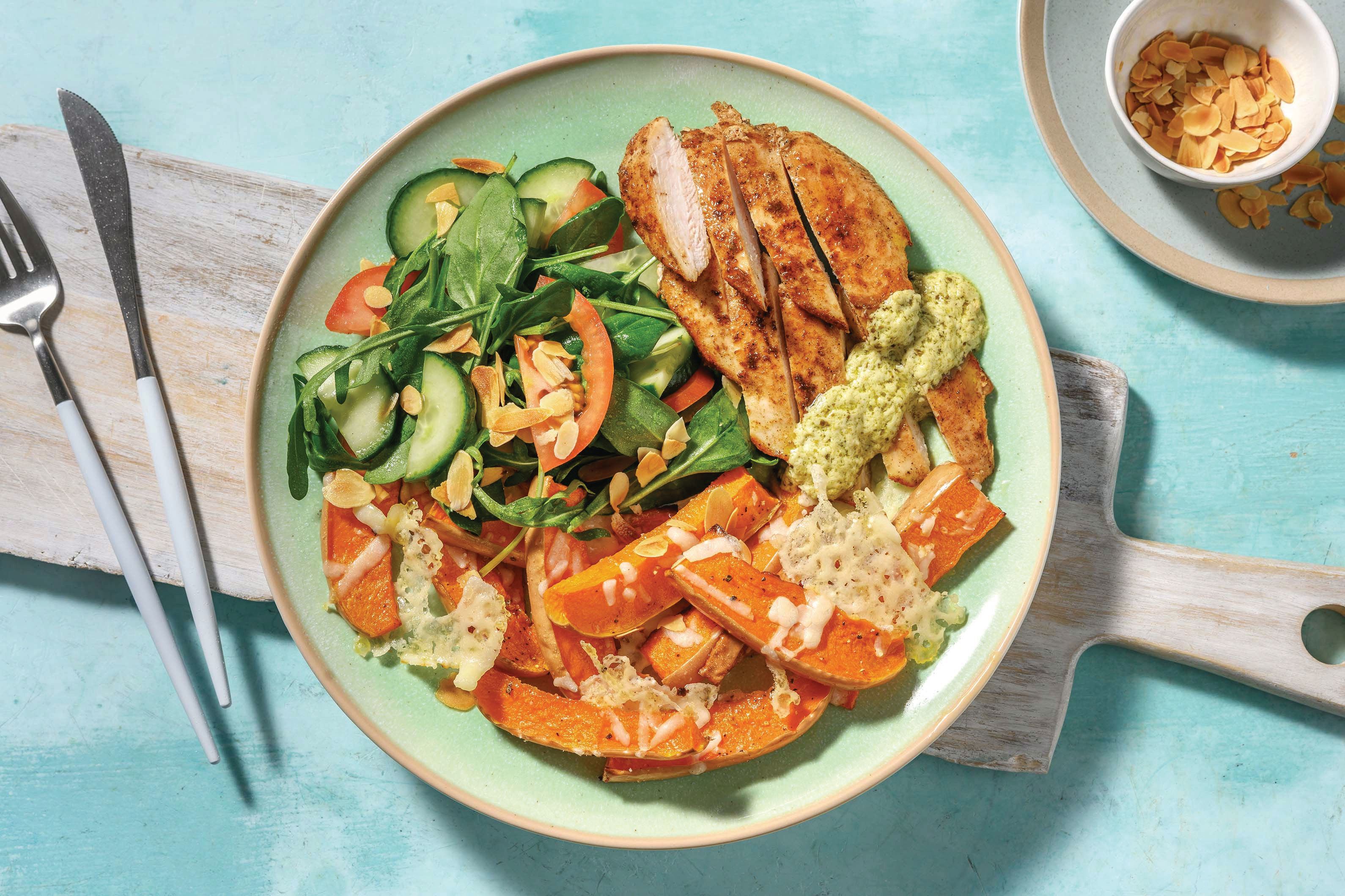Aussie Chicken & Cheesy Pumpkin Wedges Recipe | HelloFresh