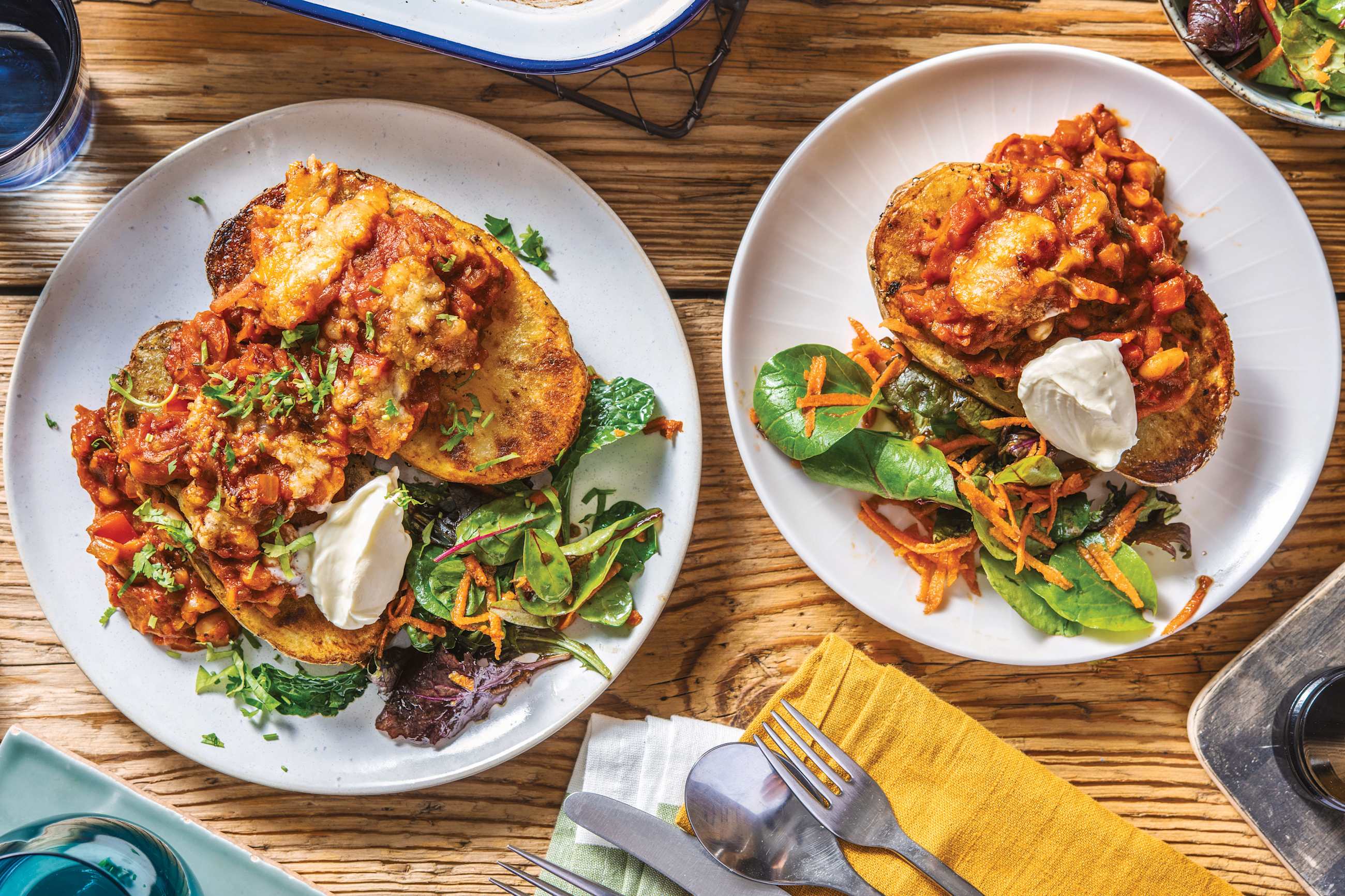 Bacon Baked Beans & Cheat's Jacket Potatoes Recipe | HelloFresh