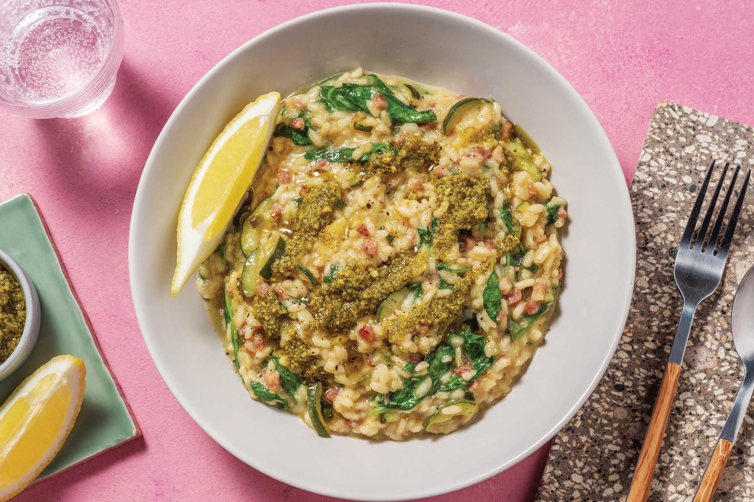 Bacon & Basil Pesto Risotto Recipe | HelloFresh