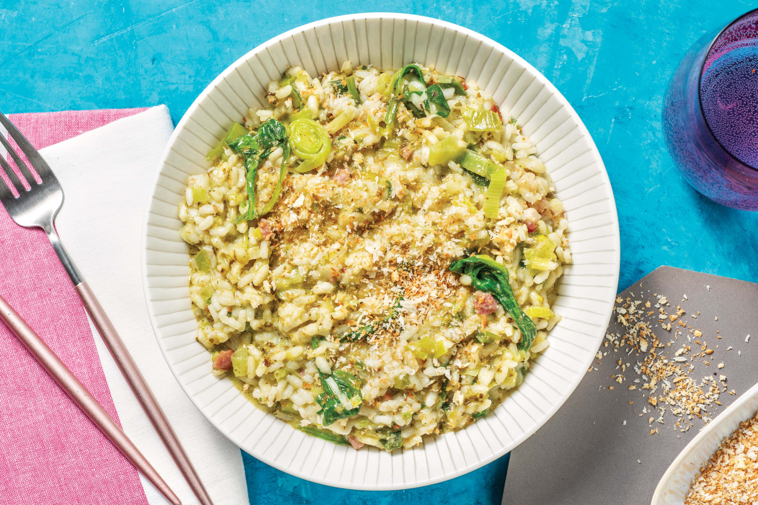 Cheesy Double Bacon & Leek Pesto Risotto Recipe | HelloFresh