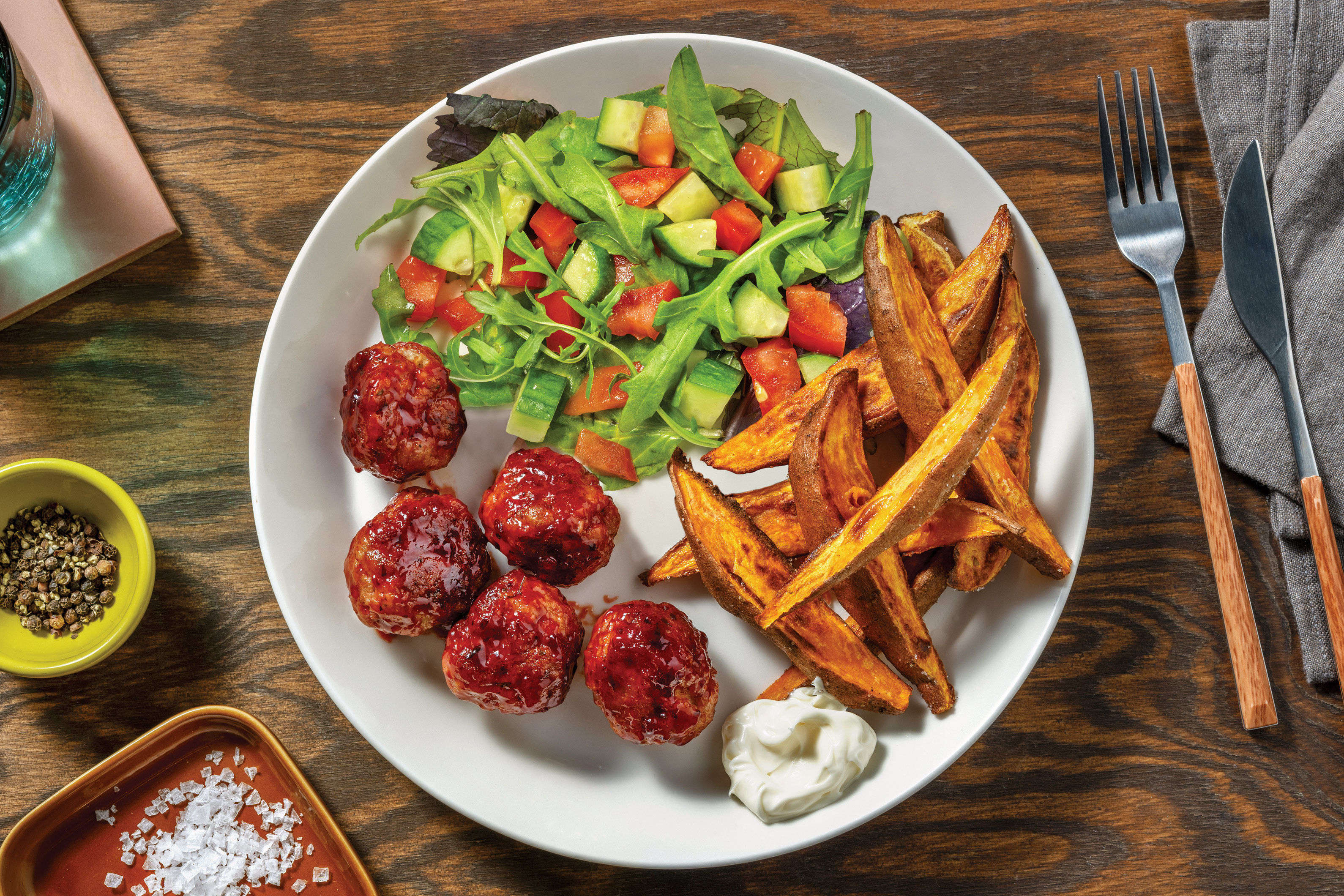 BBQ & Cherry-Glazed Pork Meatballs Recipe | HelloFresh