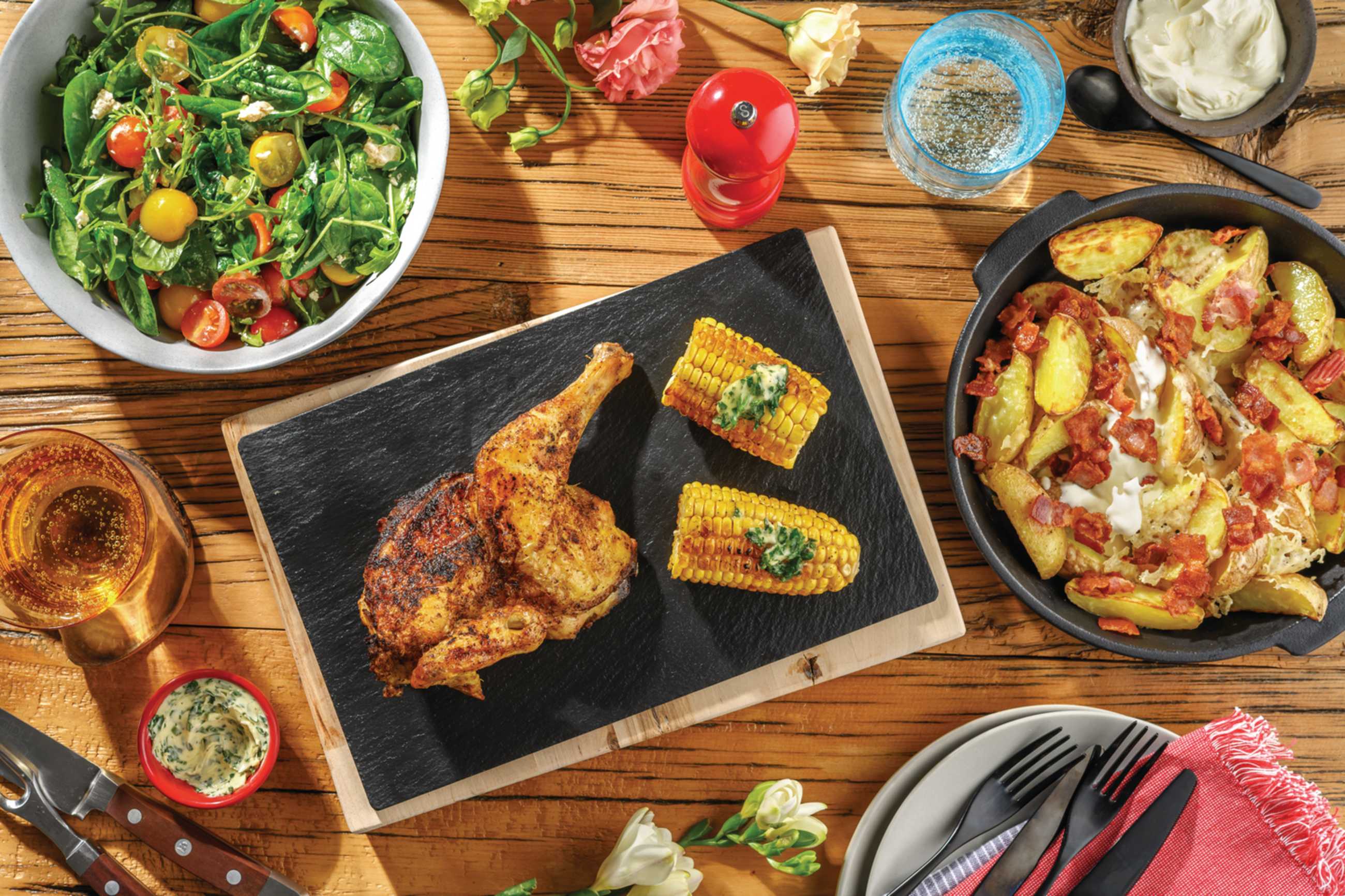 [BBQ] BBQ Chicken & Herby Butter Corn Recipe | HelloFresh