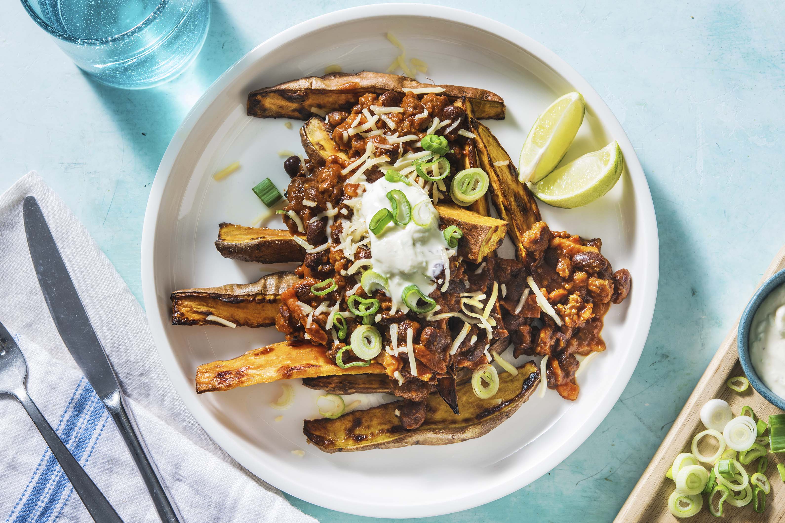 Beany Beef and Bacon Loaded Sweet Potato Wedges Recipe | HelloFresh