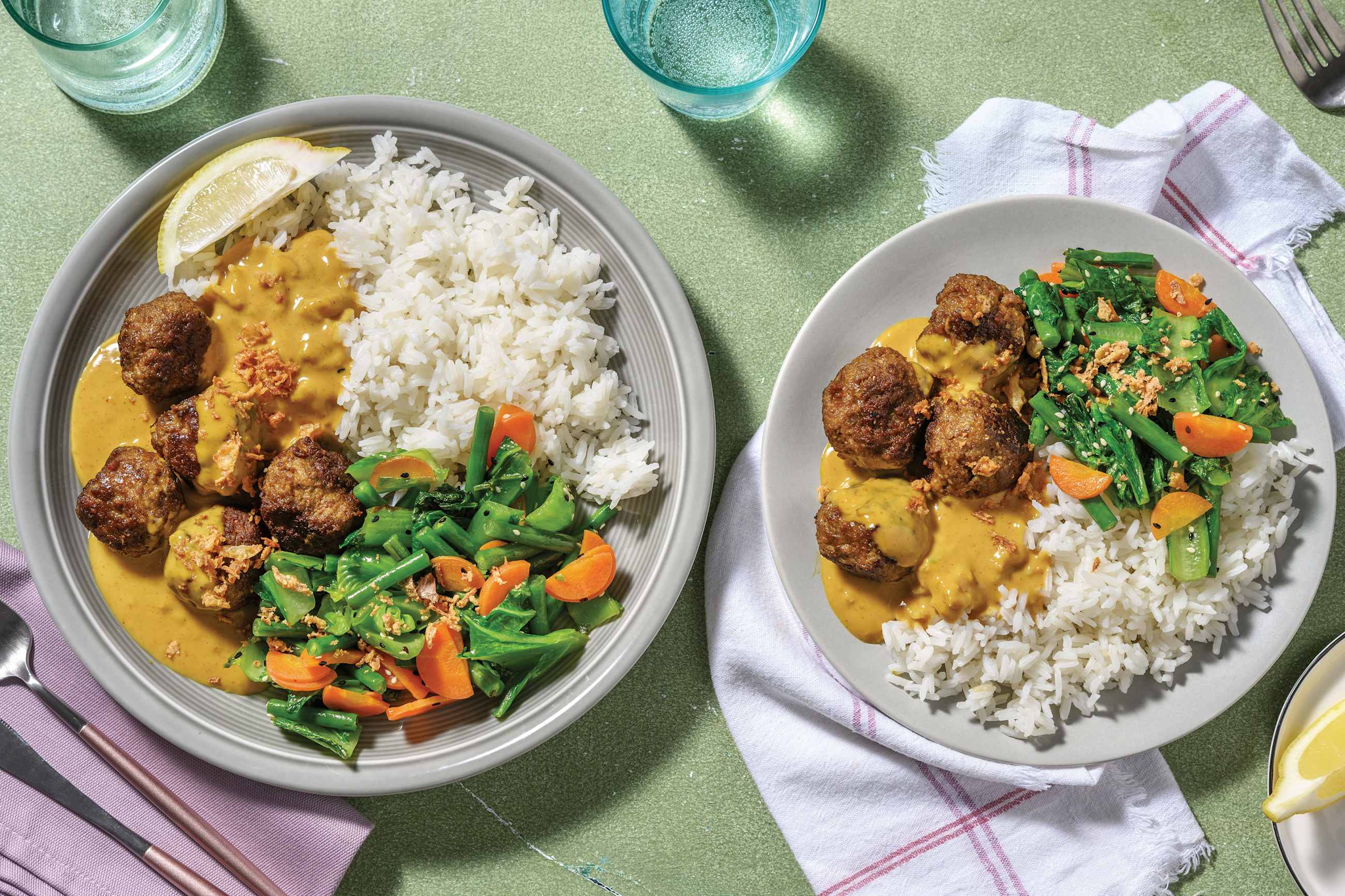 Beef Meatballs & Green Veggies Recipe | HelloFresh