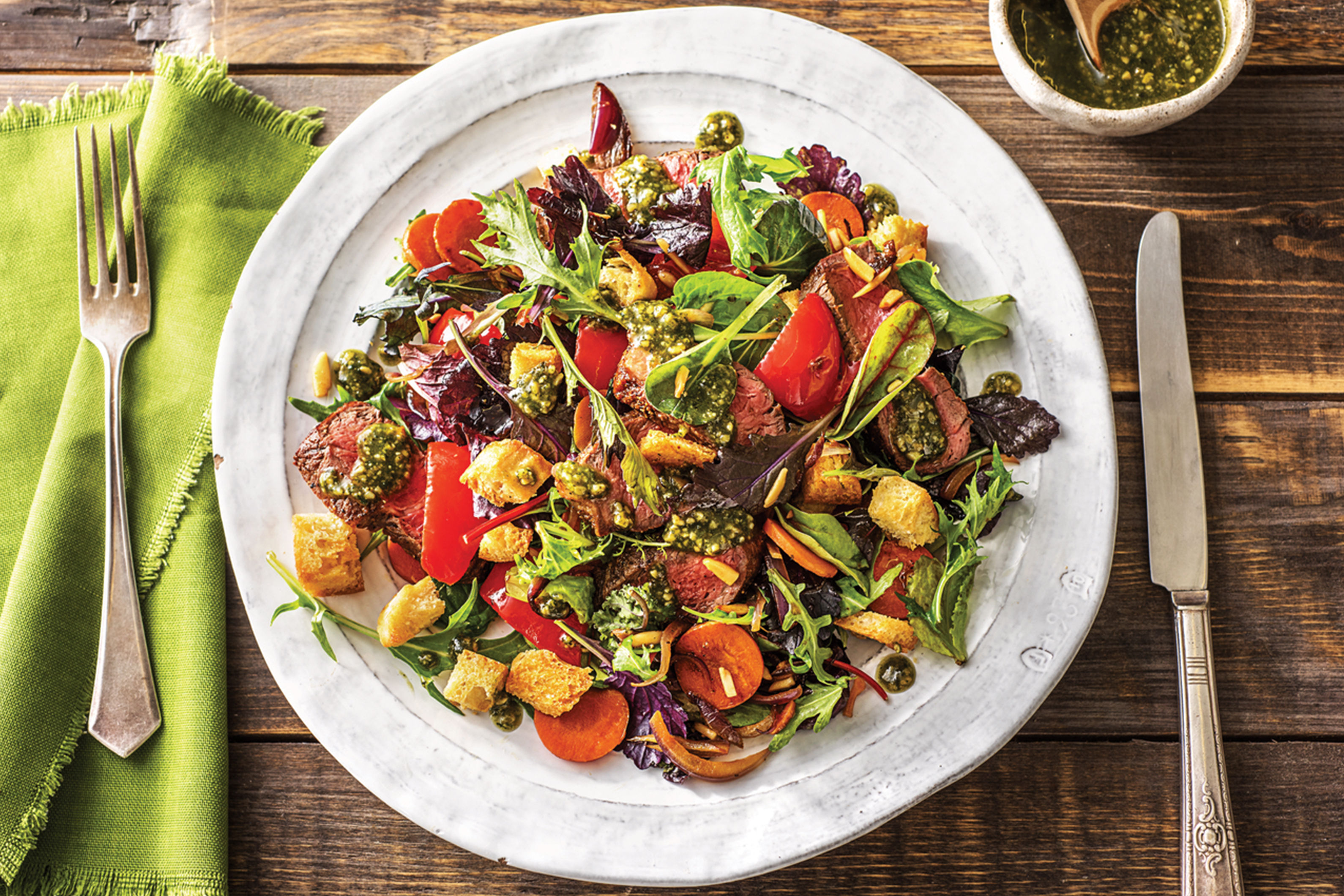 Beef and Pesto Vegetable Toss Recipe | HelloFresh