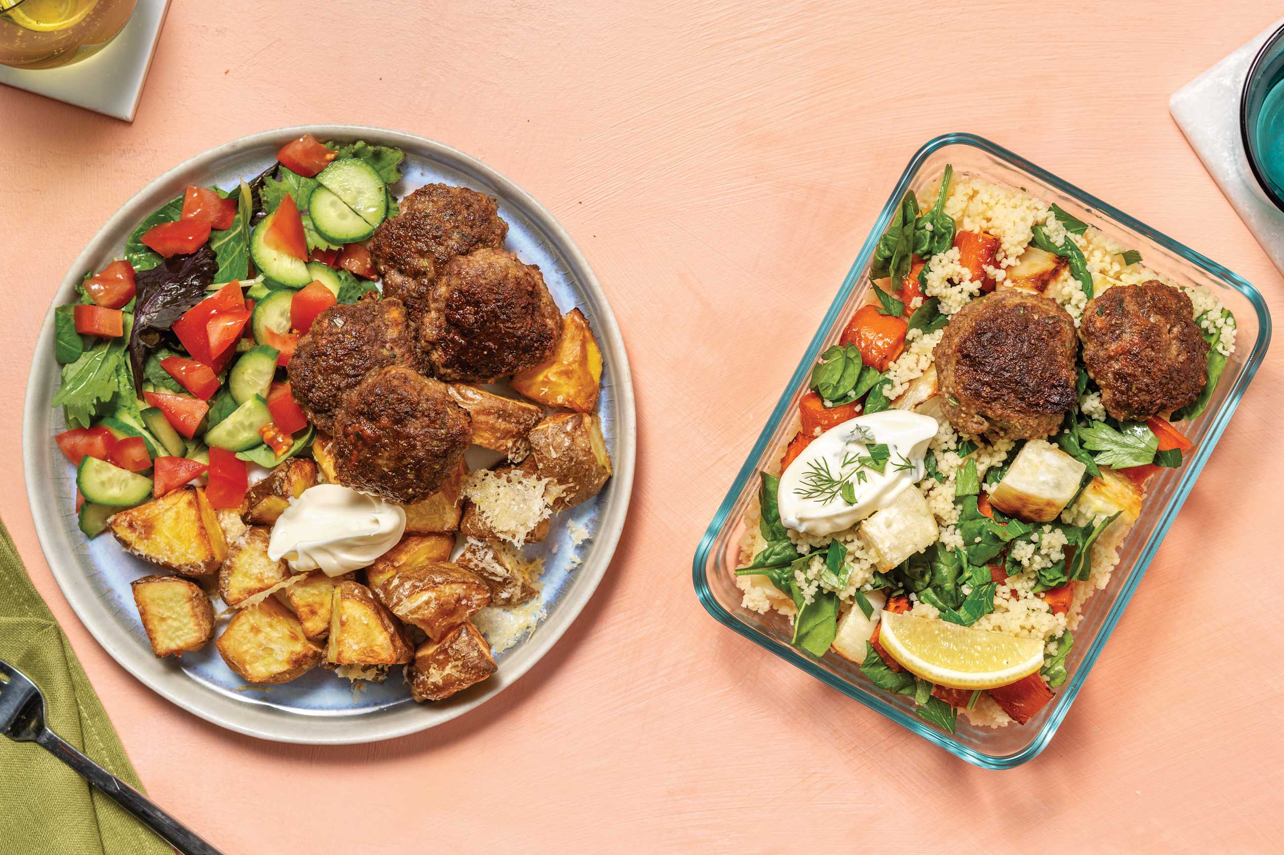 Dinner - Beef & Rosemary Rissoles with Parmesan Potatoes Recipe ...