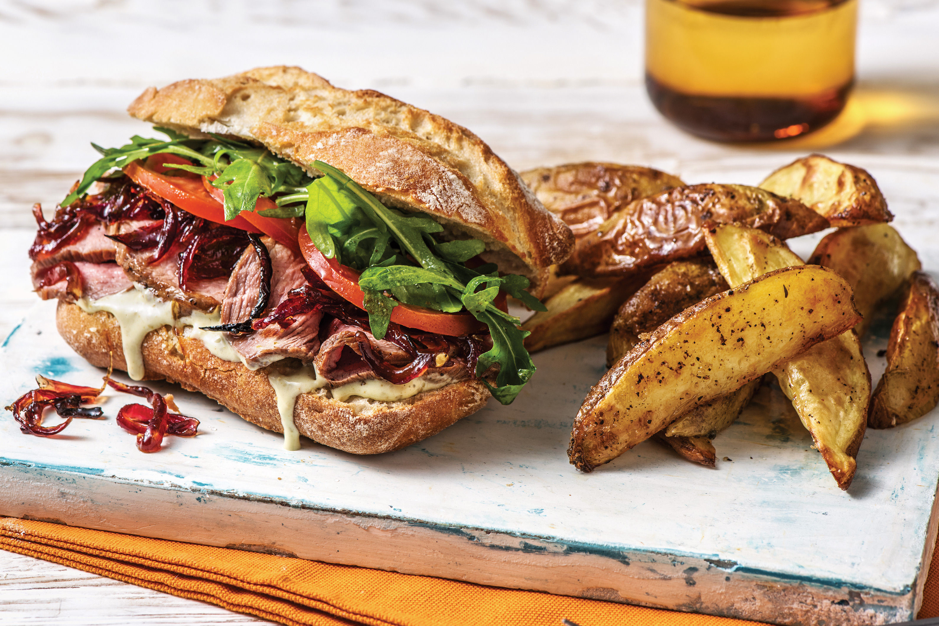 Lamb Steak & Creamy Pesto Sandwich Recipe | HelloFresh