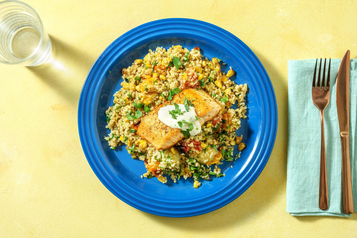 Middle Eastern-Spiced Salmon Bulgur Bowls Recipe | HelloFresh