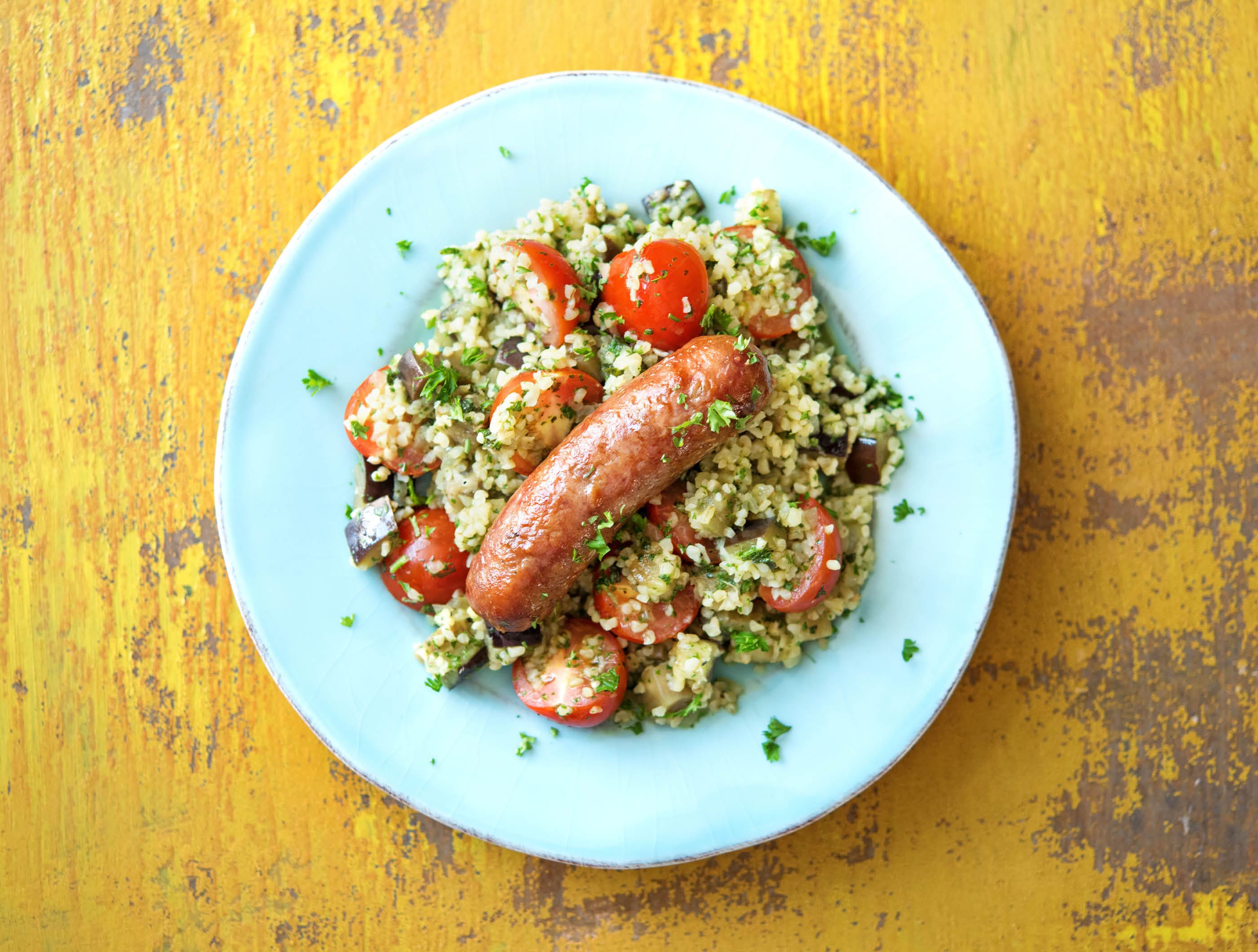 Brandt & Levie varkensworst met kruidige bulgur en peterselie ...