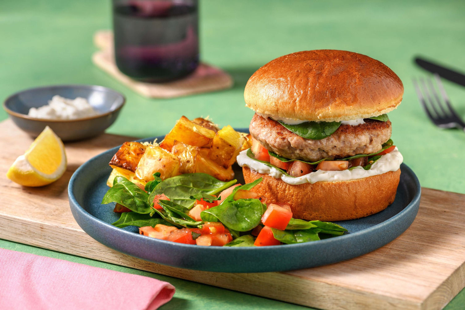 Pork Souvlaki-Inspired Burgers Recipe | HelloFresh