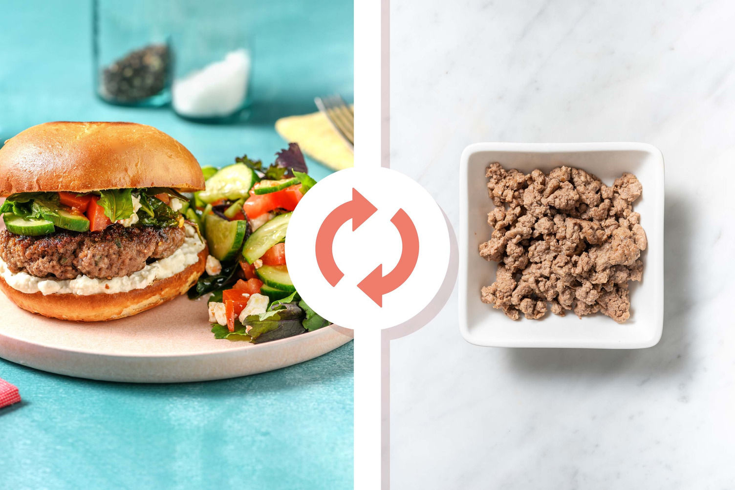 Burgers de bison au feta Recette | HelloFresh