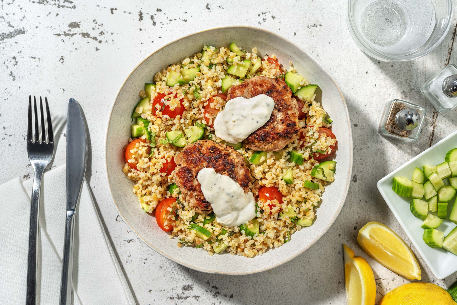 Cal Smart Middle East-Inspired Turkey Patties Recipe | HelloFresh