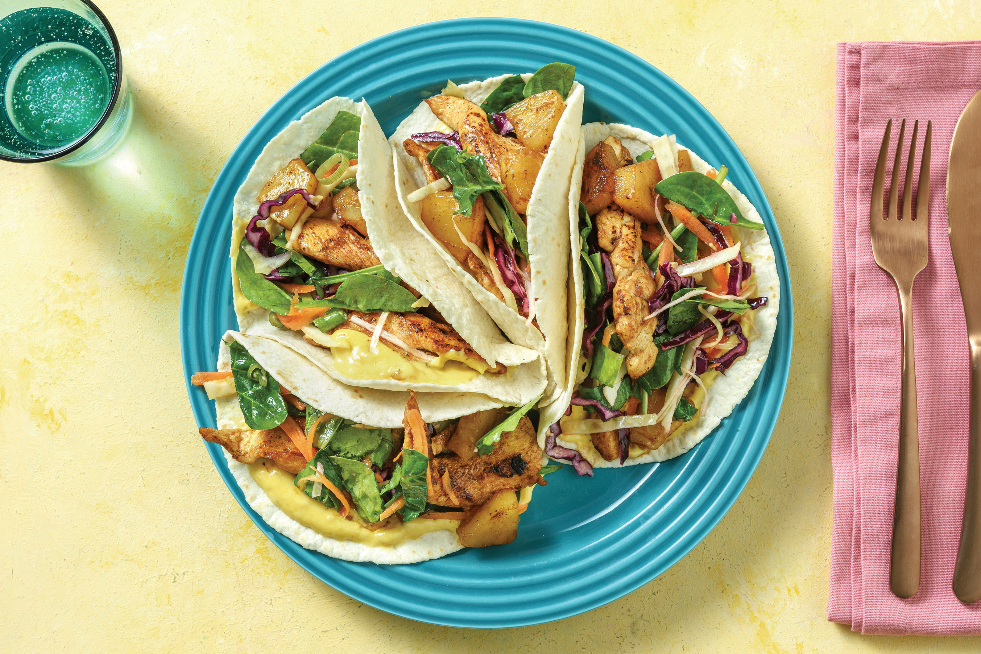 Spiced Chicken Tacos with Slaw & Mango Mayo Recipe | HelloFresh