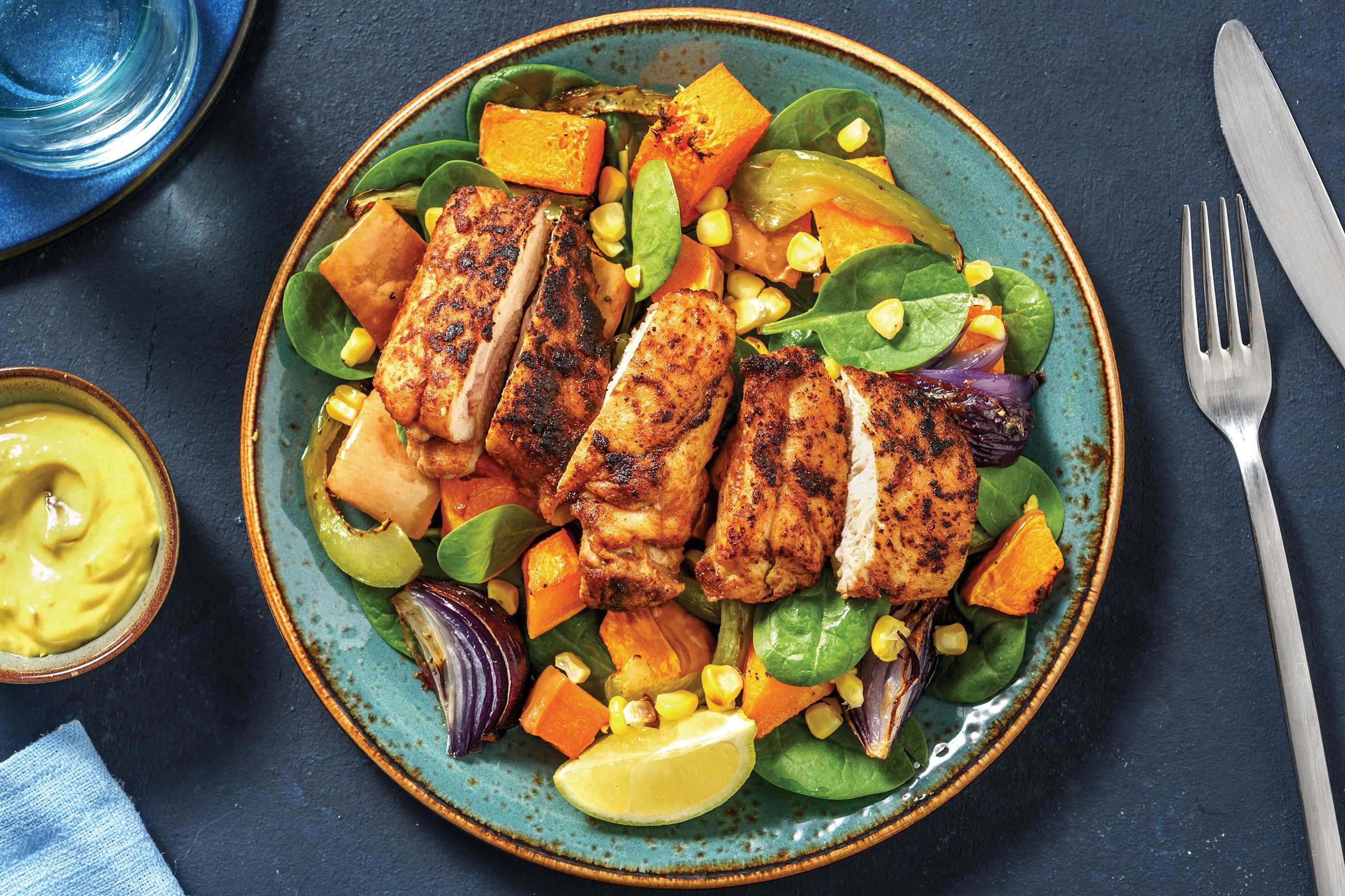 Caribbean-Spiced Chicken & Haloumi Recipe | HelloFresh