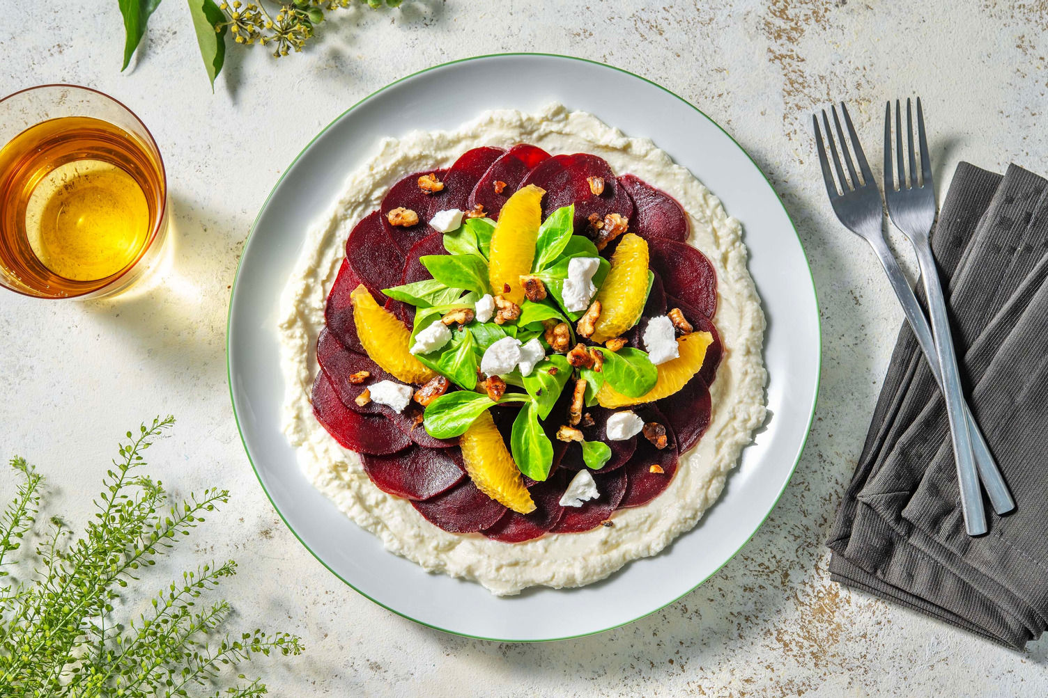 Carpaccio de betterave à la crème au chèvre & orange Recette | HelloFresh