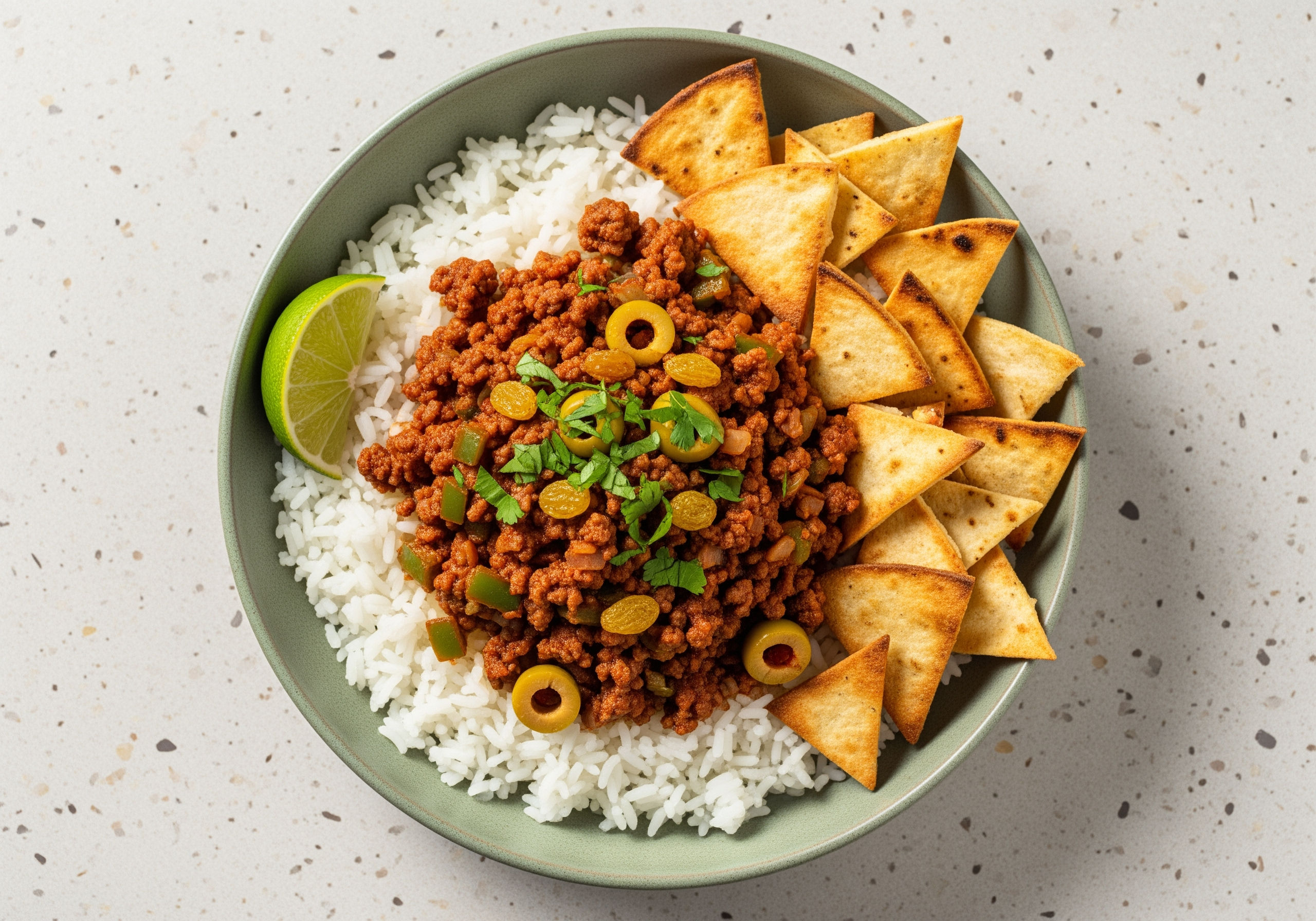 [PROTEIN DOUBLE GROUND BEEF] Cuban Inspired Picadillo with Tortilla ...