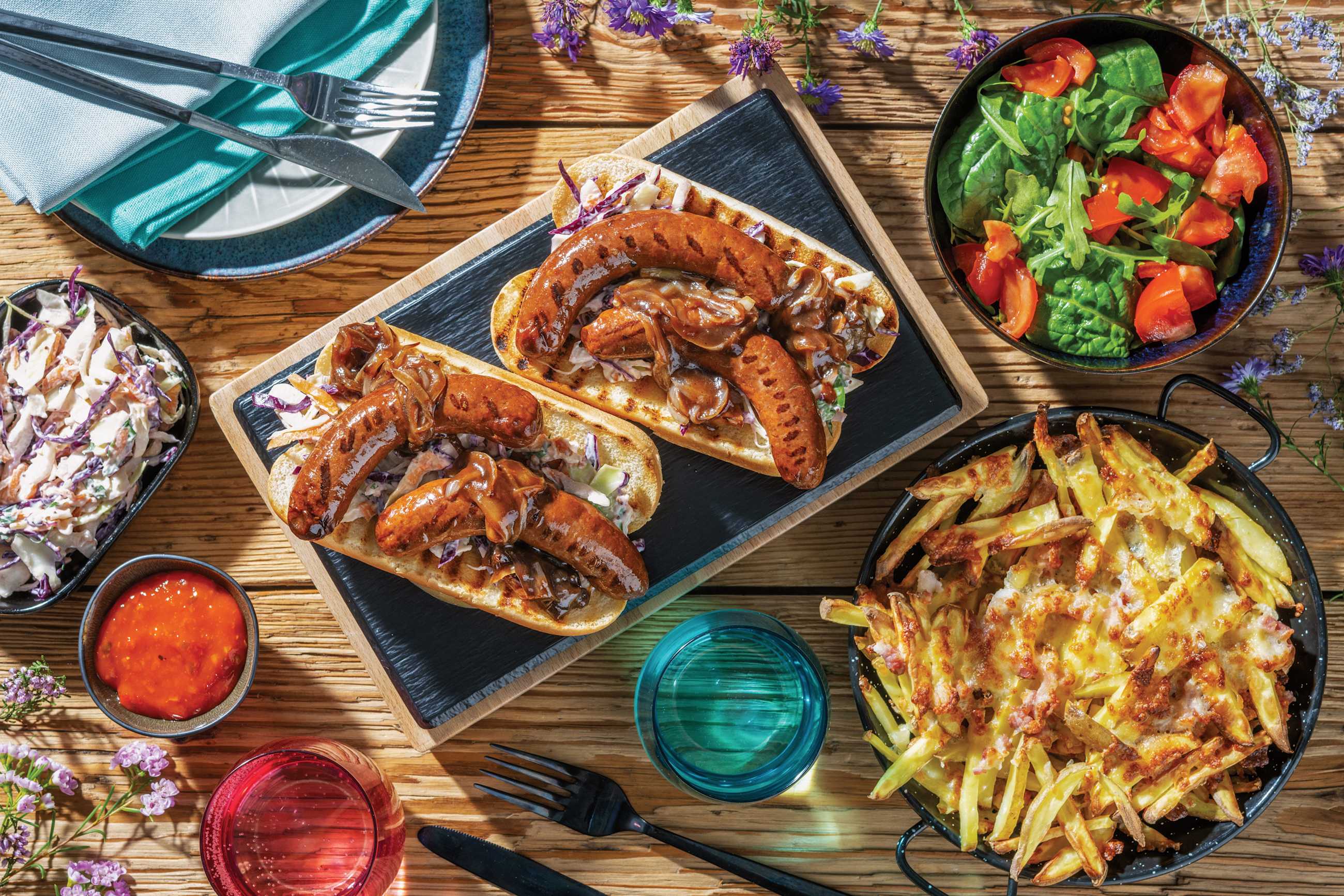 Chargrilled Beef Hotdogs & Mustard Slaw Recipe | HelloFresh