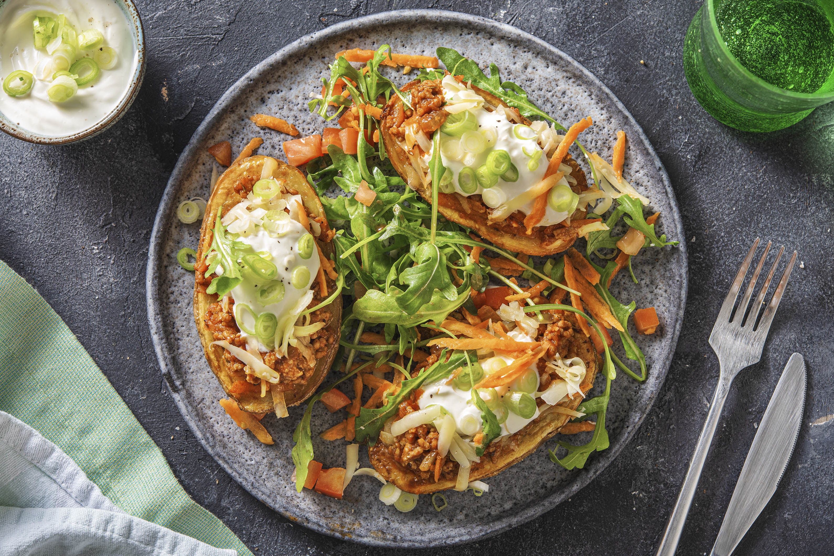 Cheat's Loaded Pork Jacket Potatoes Recipe | HelloFresh