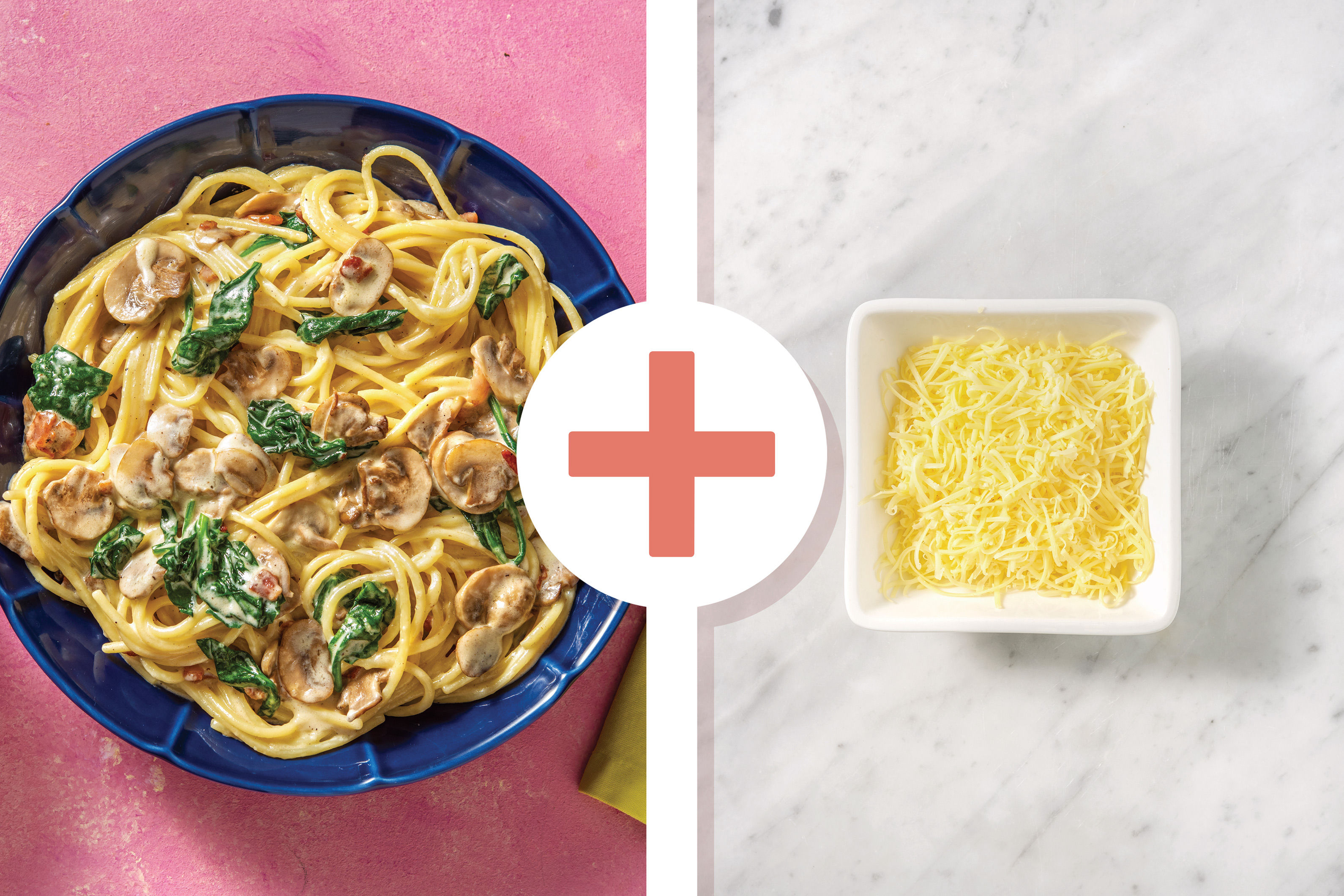 Creamy Bacon, Mushroom & Double Cheese Spaghetti Recipe | HelloFresh