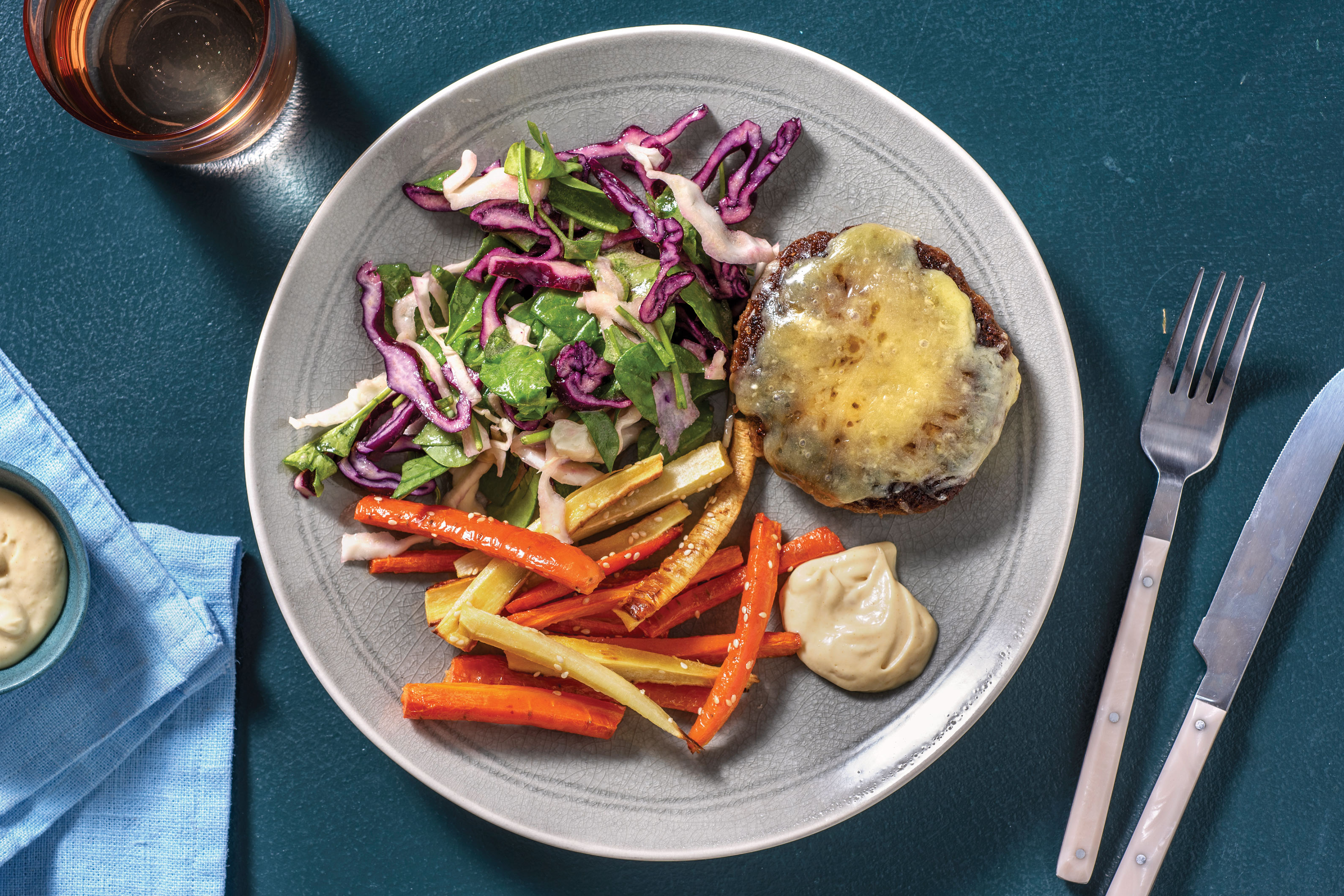 Quick Cheesy Bunless Beef Burgers Recipe | HelloFresh