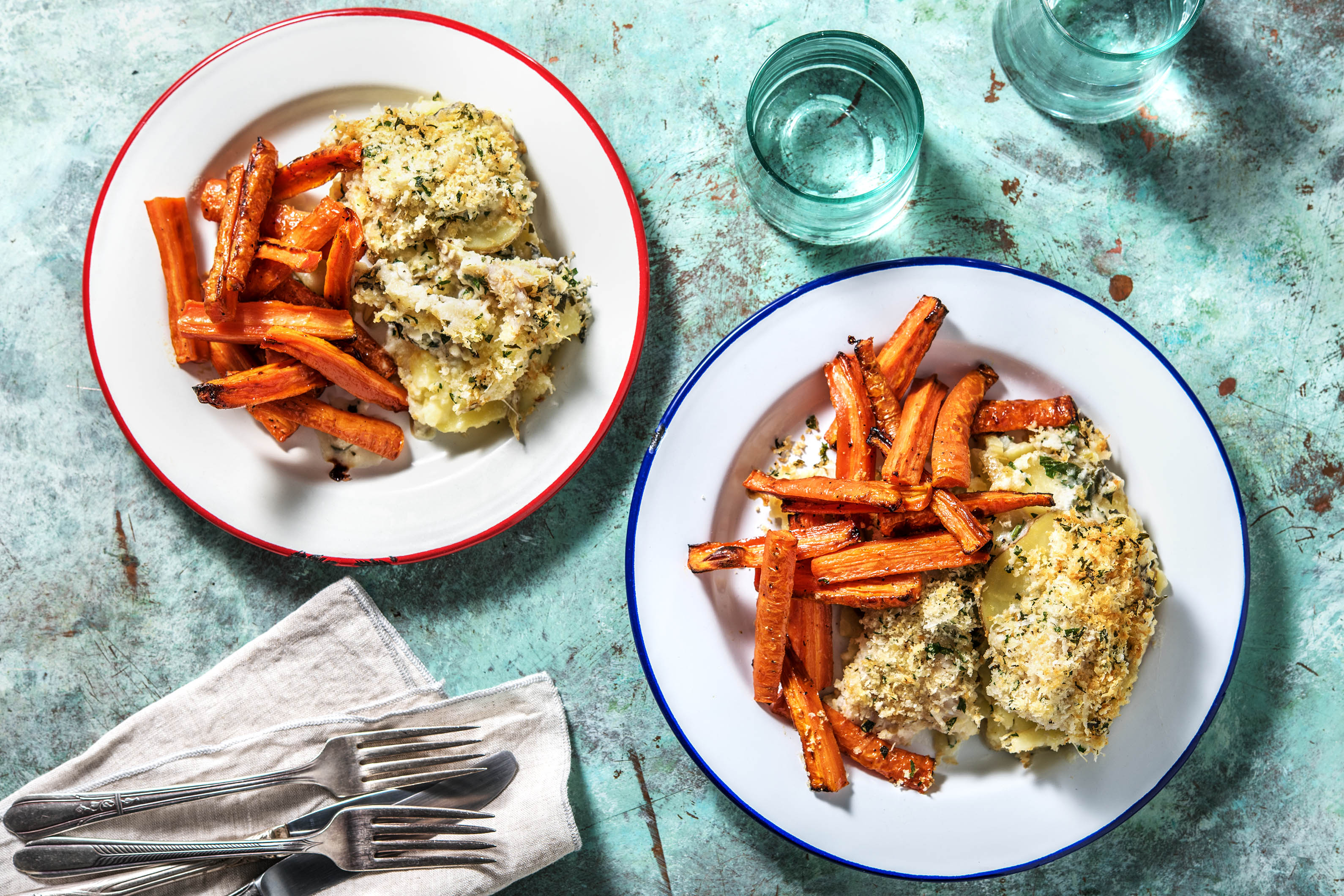 Fish and Potato Gratin with Carrots Recipe | HelloFresh