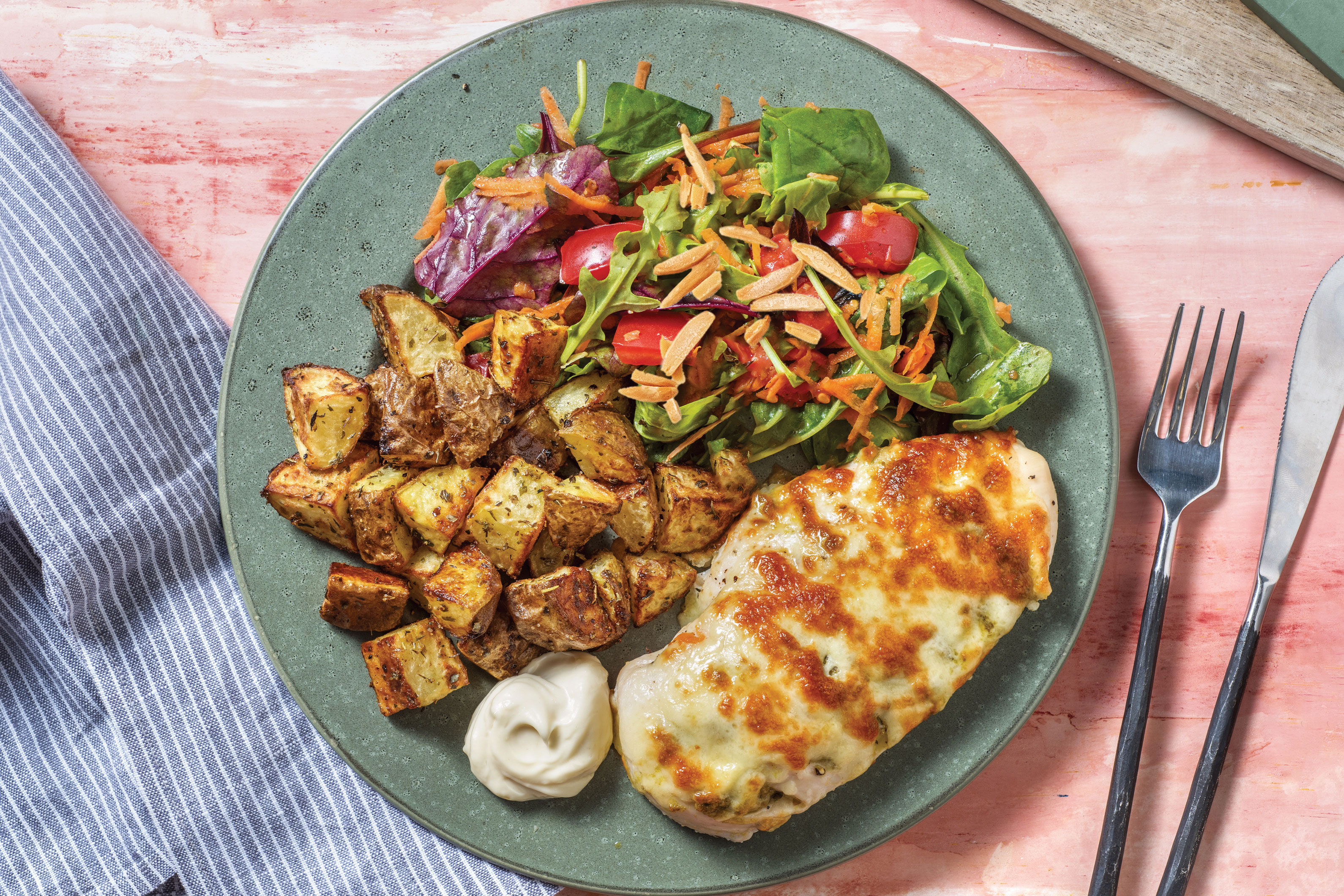 Cheesy Pesto Hasselback Chicken Recipe | HelloFresh