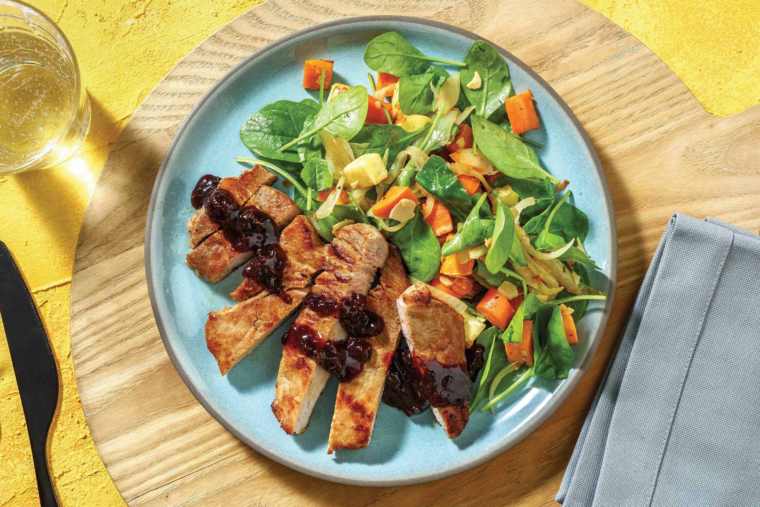 Cherry & Balsamic-Glazed Pork Recipe | HelloFresh