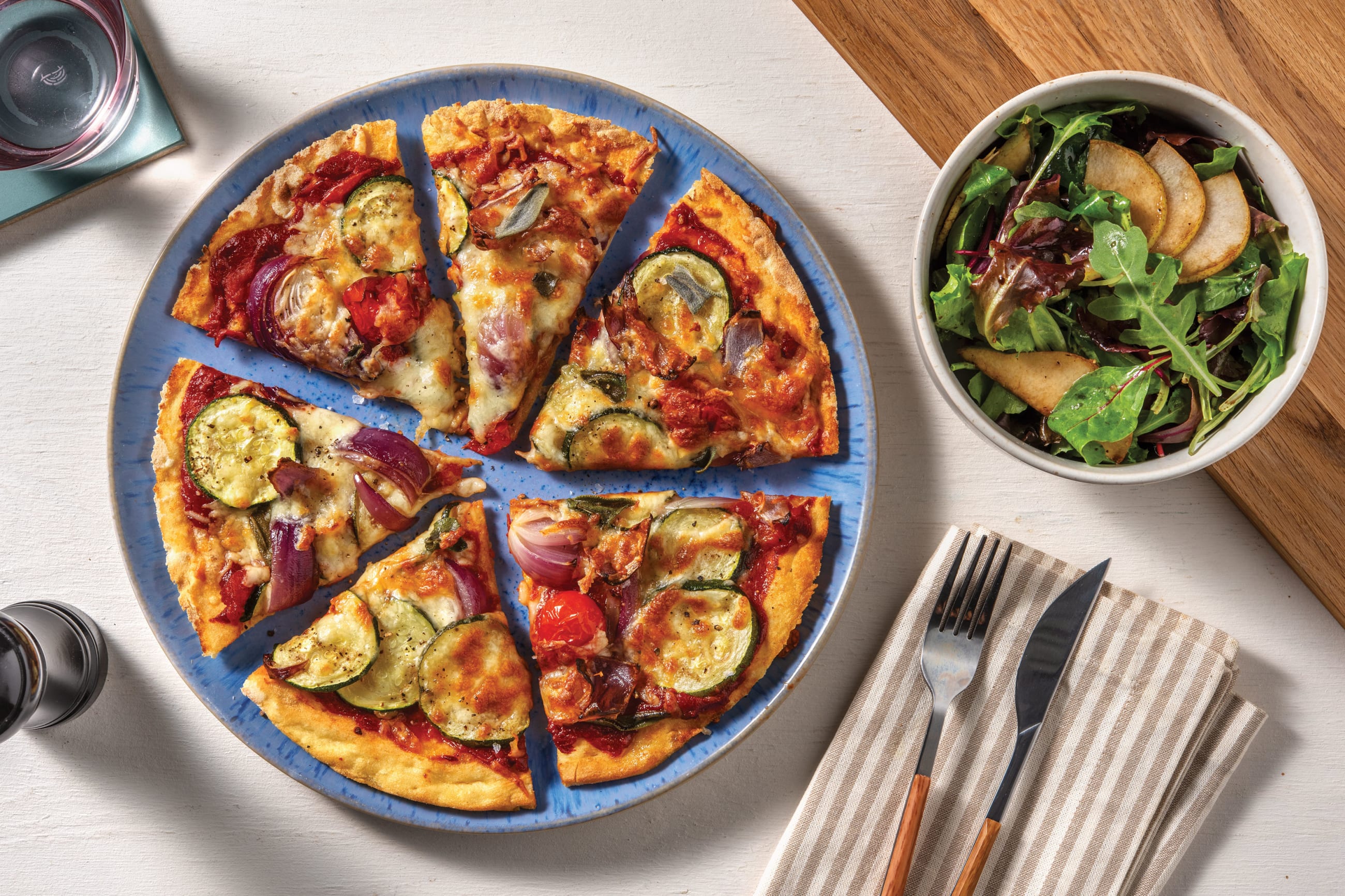 Chicken, Leek & Thyme Mini Flatbread Pizzas Recipe | HelloFresh