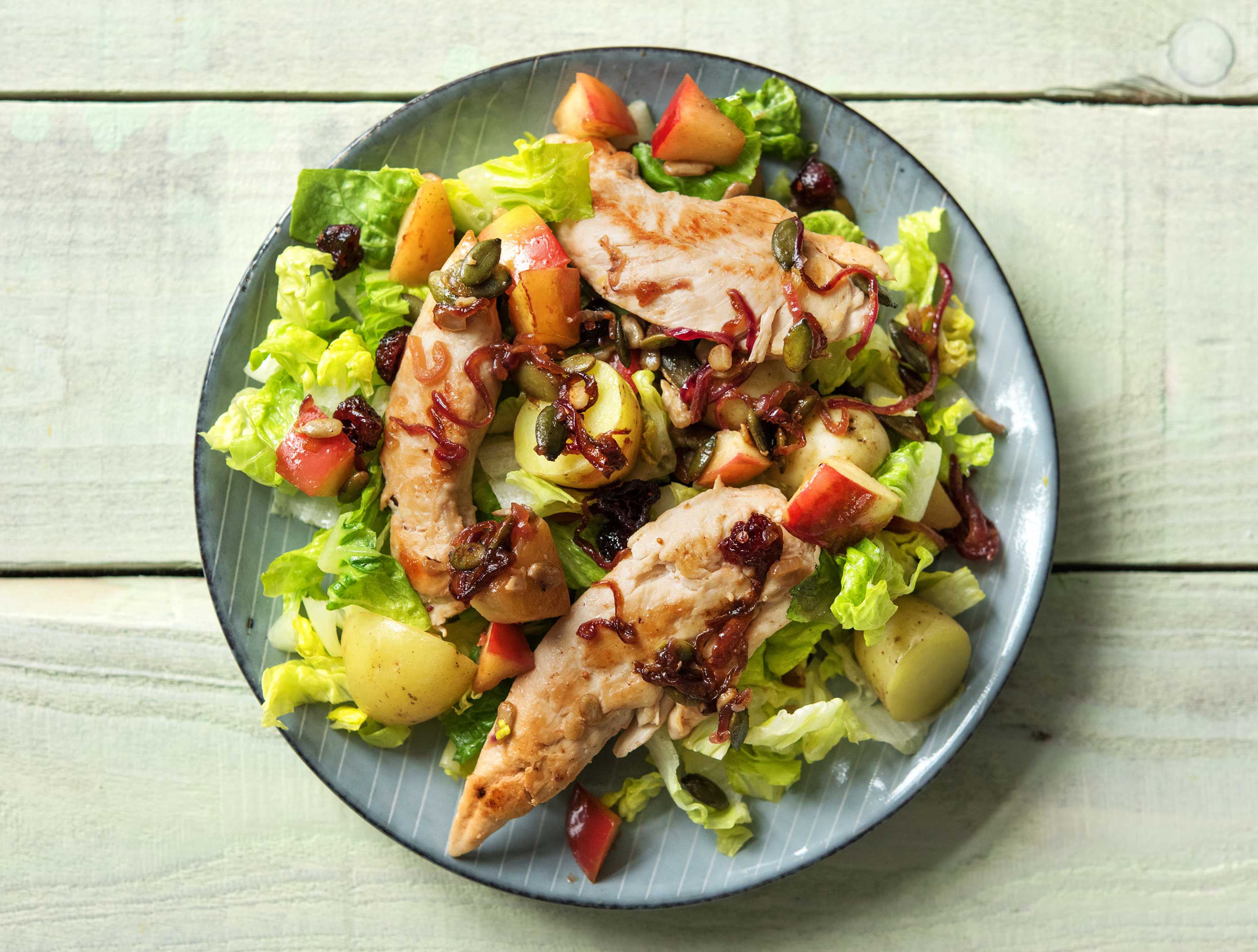 Cherrypotatoes met kipfilethaasjes en little gem Recept | HelloFresh