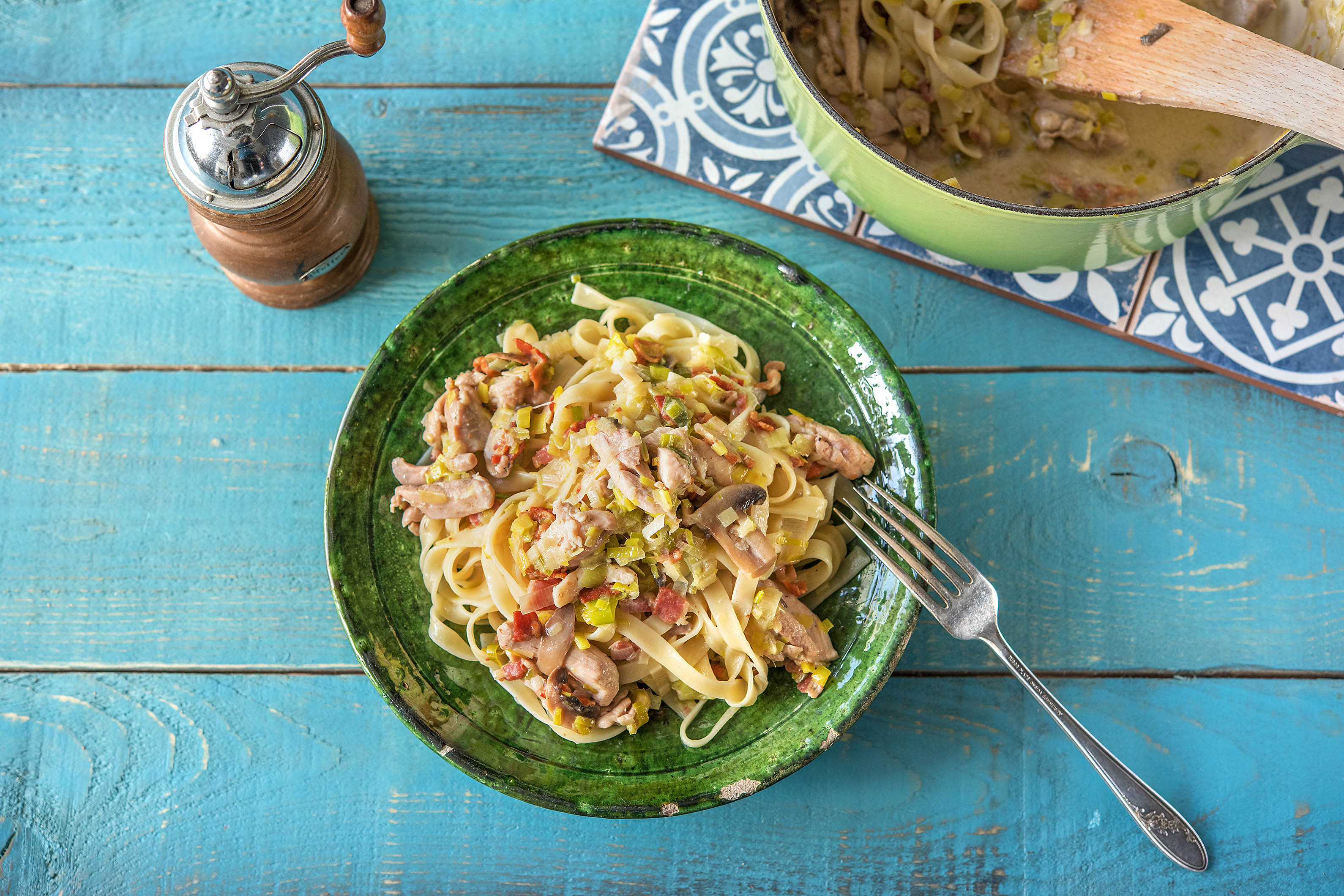 Erica's Chicken & Bacon Cream Cheese Fettuccine Recipe | HelloFresh