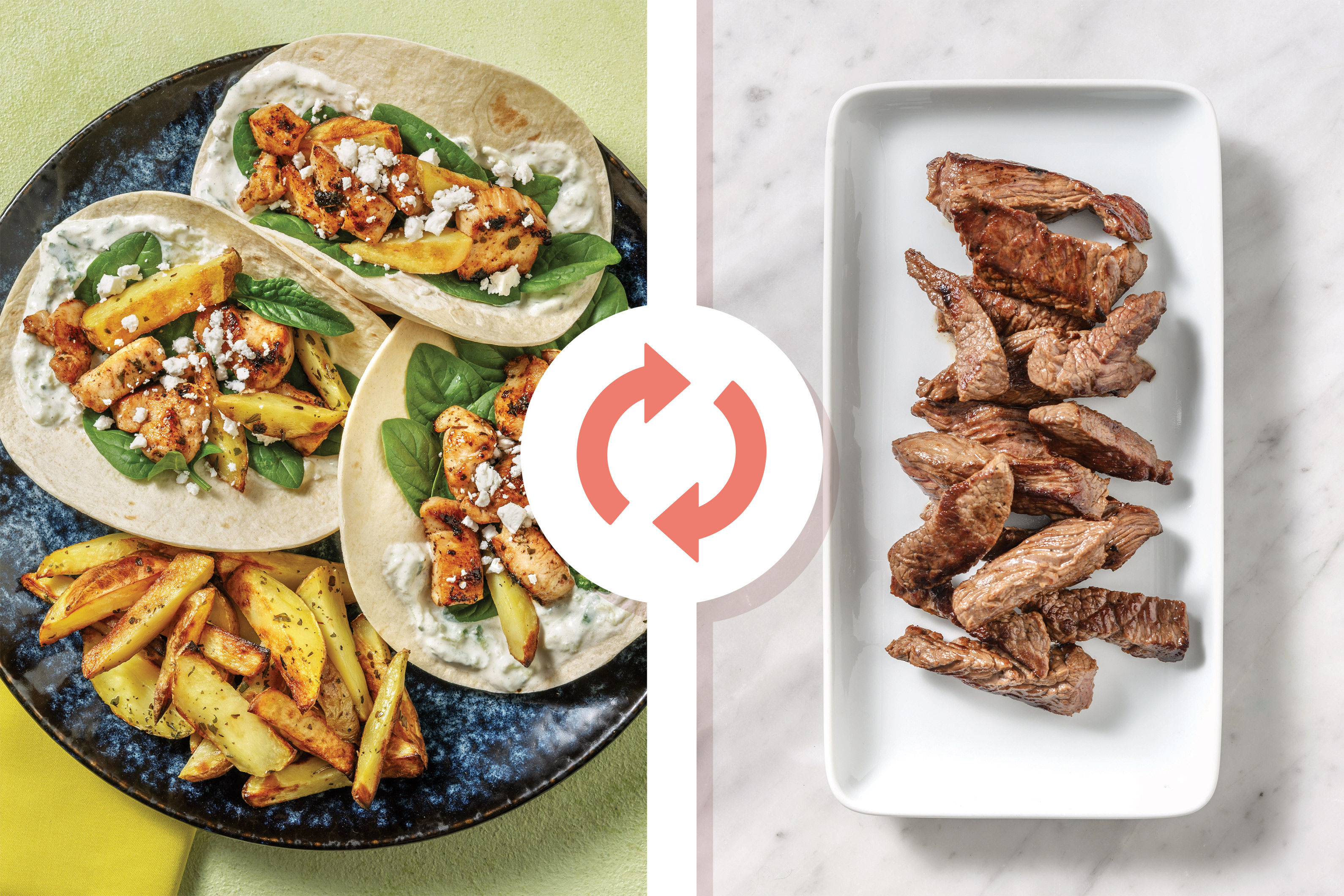 Beef Strip Gyros & Oregano Fries Recipe | HelloFresh
