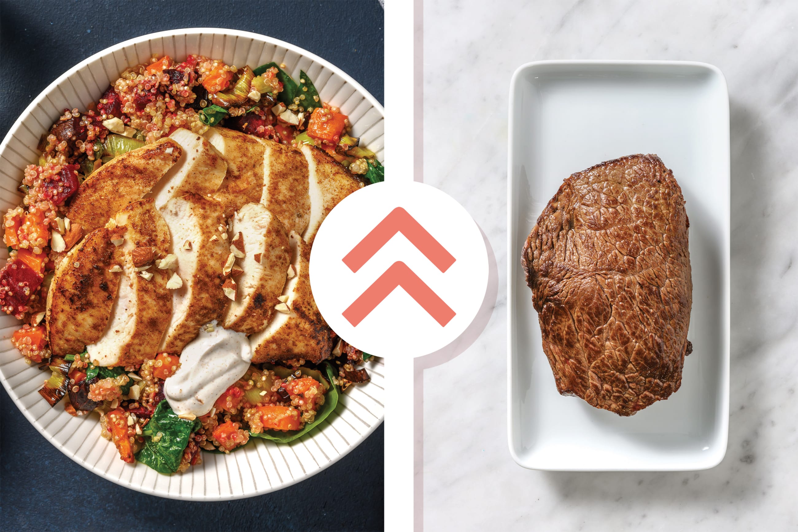 Beef Rump & Honey Roasted Veggie Freekeh Recipe | HelloFresh