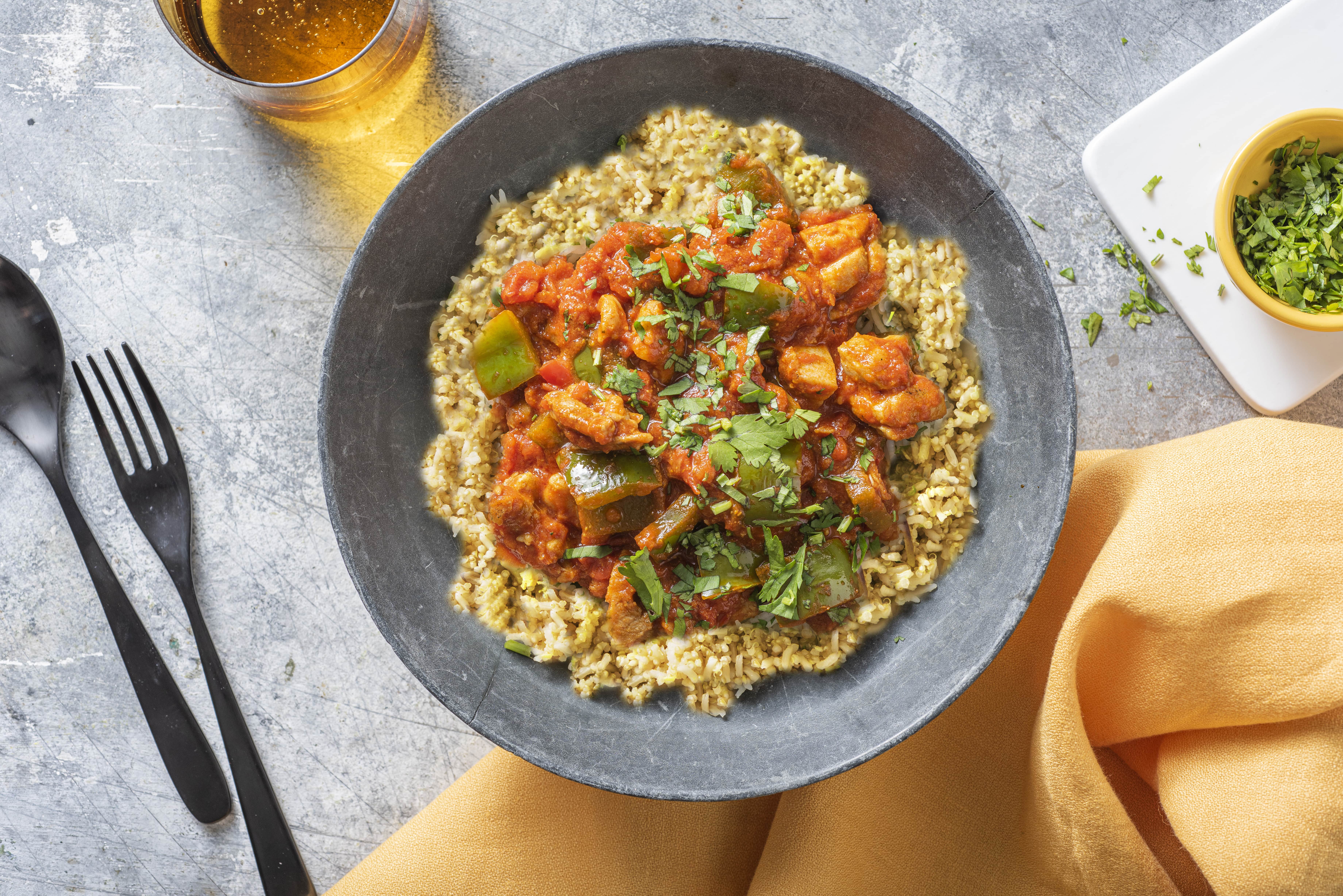 Chicken Rogan Josh with Peppers & Rice Recipe | HelloFresh