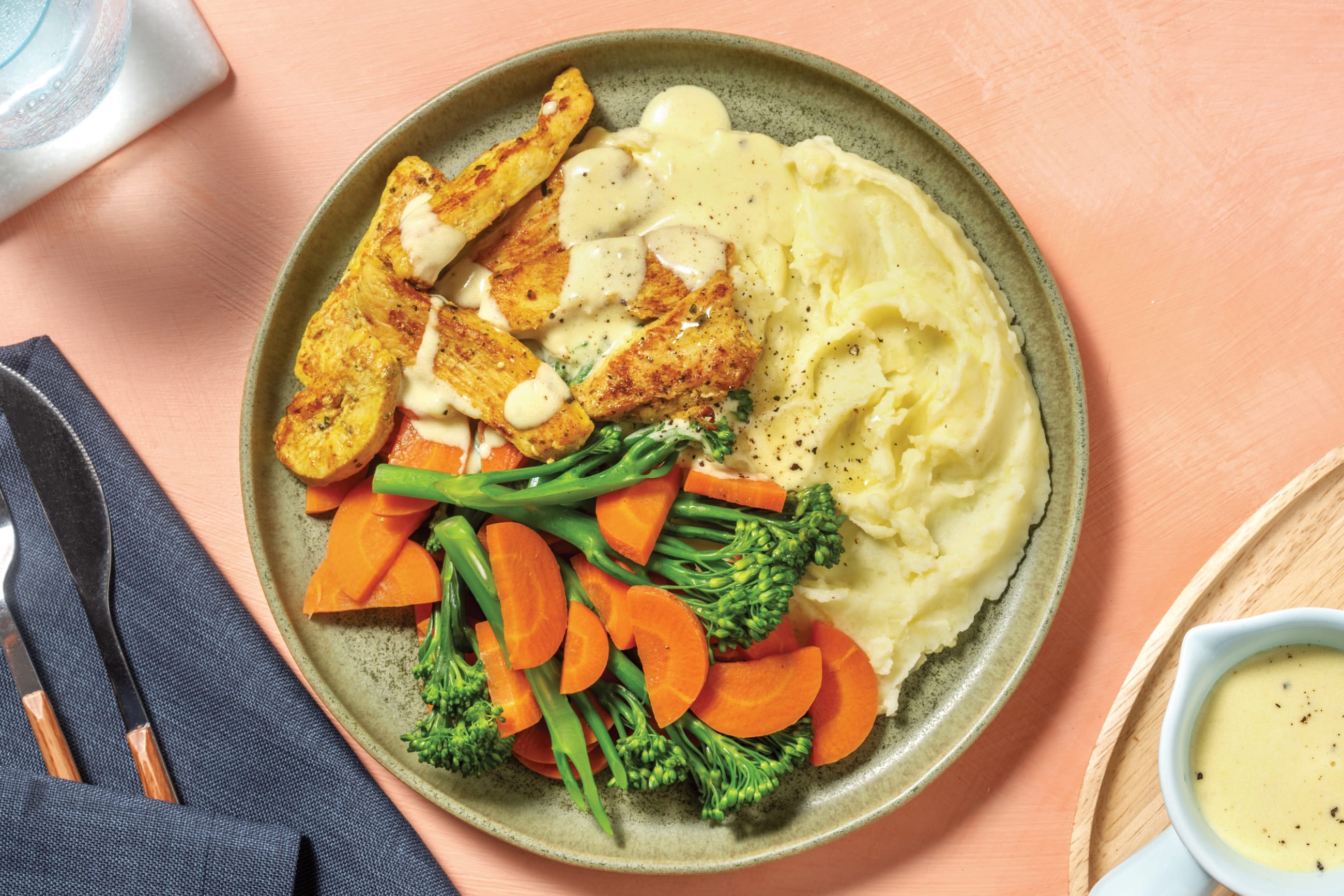 Sweet Mustard Chicken Strips & Cheesy Garlic Sauce Recipe | HelloFresh