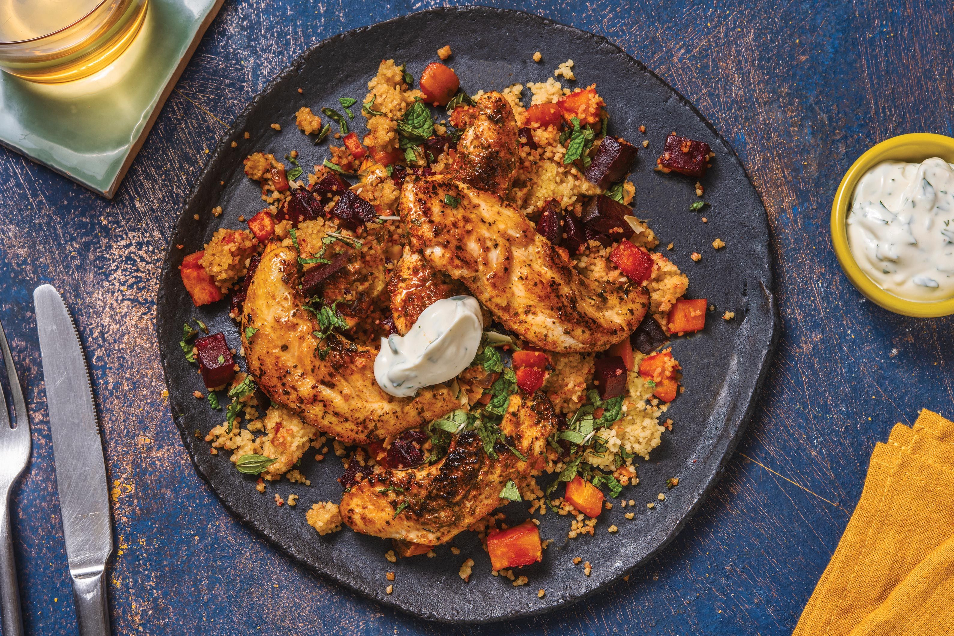 Chicken Tenderloins & Roast Veggie Couscous Recipe | HelloFresh