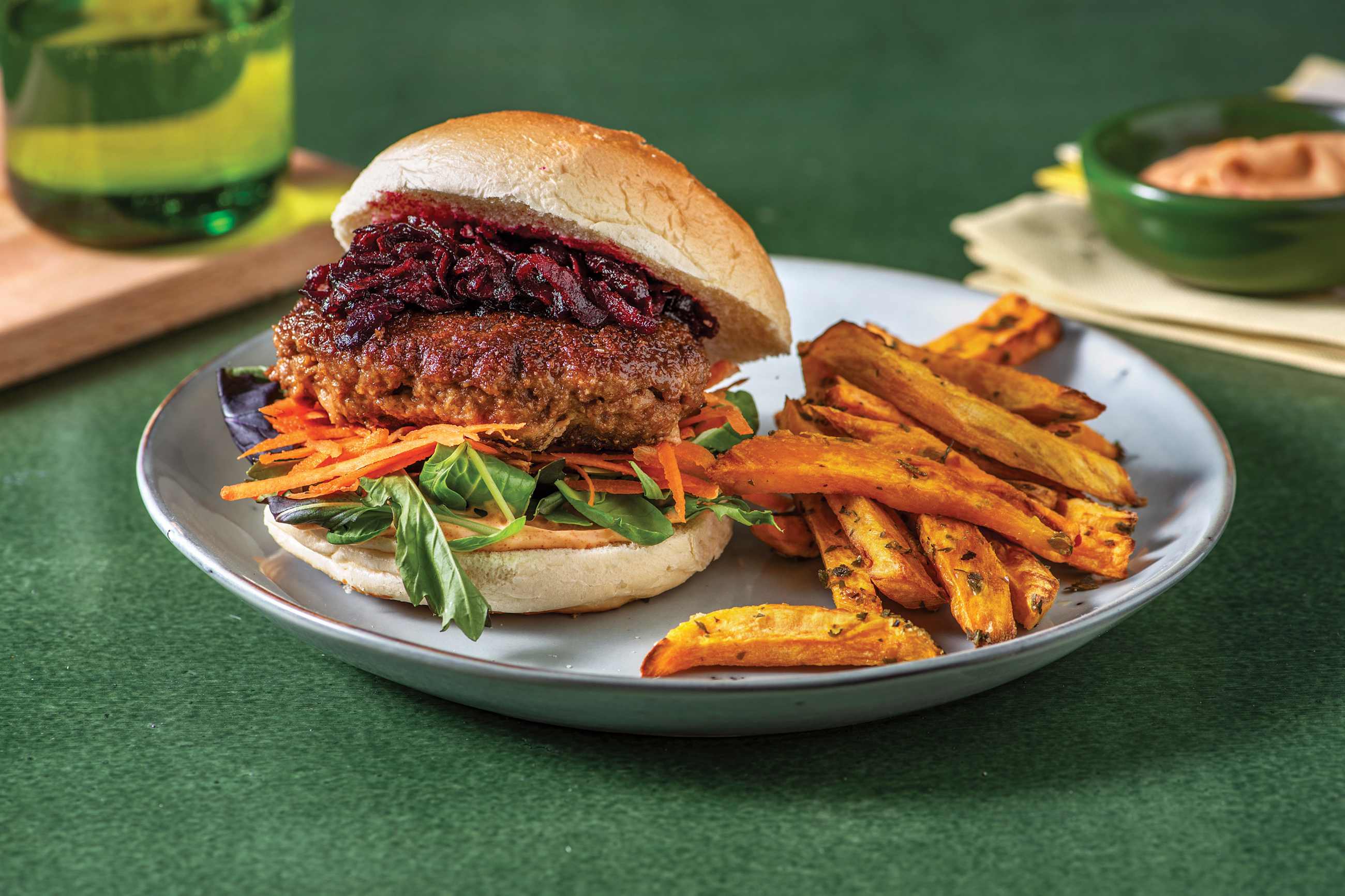 Classic Beef, Halloumi & Beetroot Relish Burger Recipe | HelloFresh