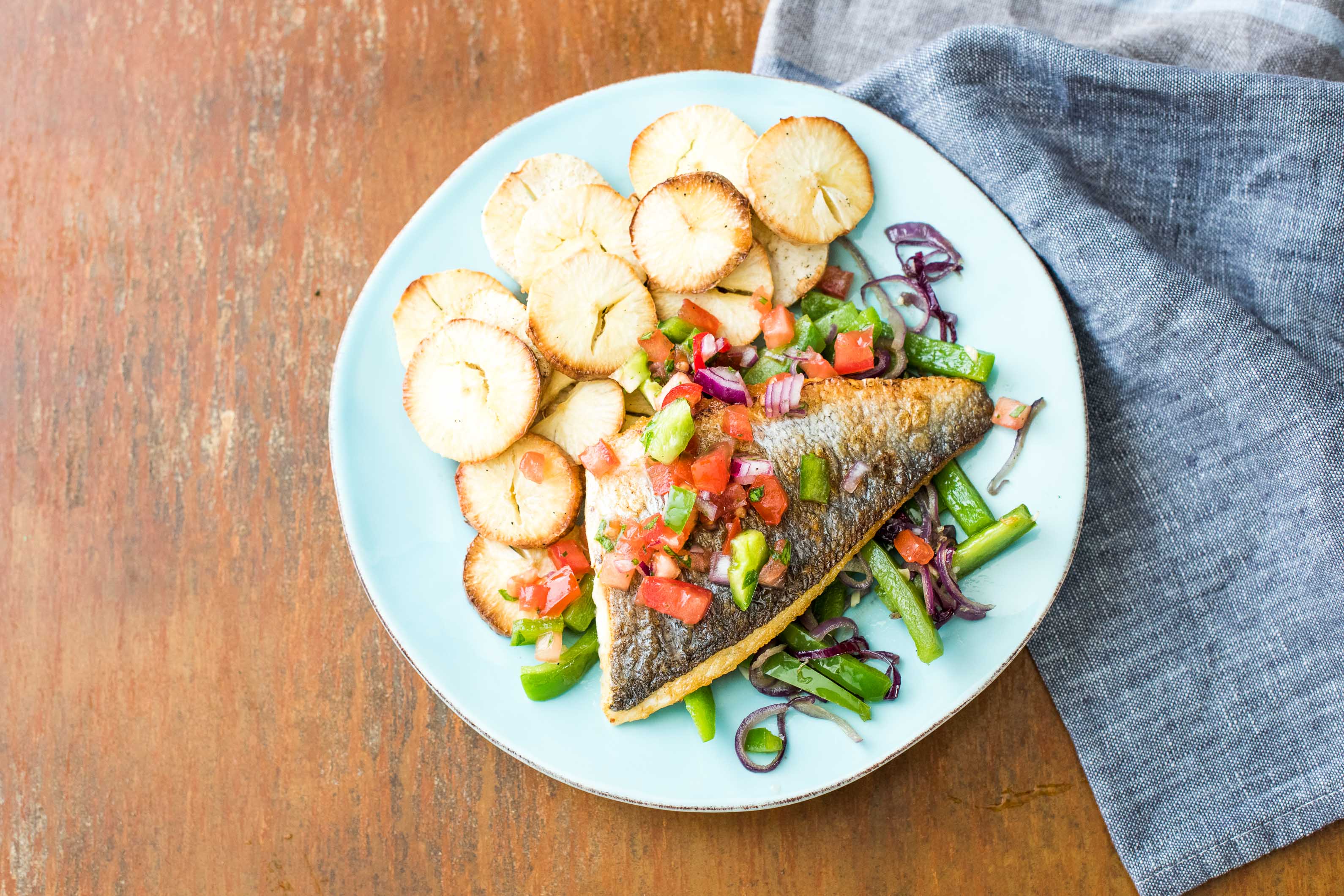 Crisp Fillet of Bream with Cassava Chips Recipe | HelloFresh