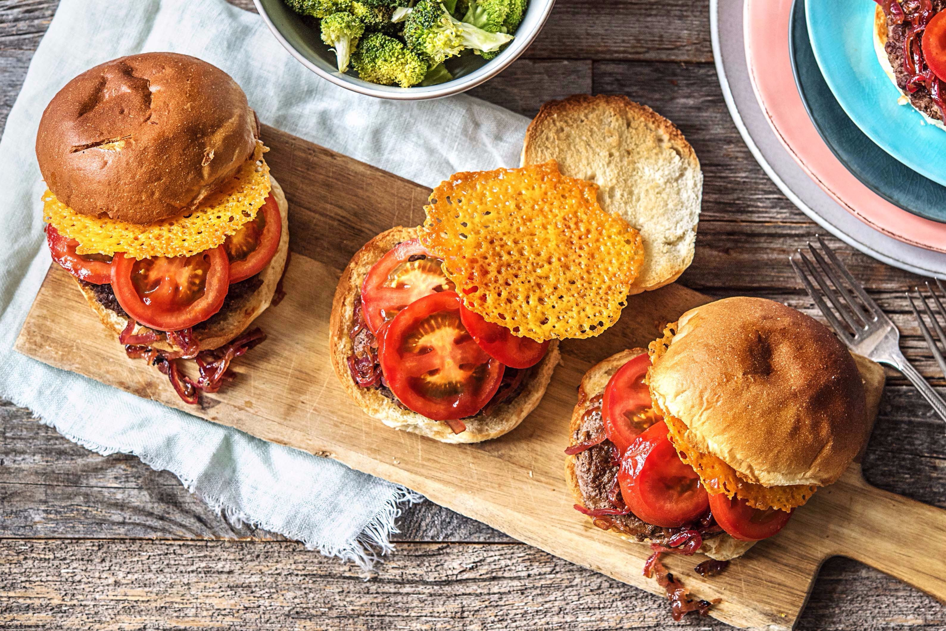Crispy Frico Cheeseburgers Recipe | HelloFresh