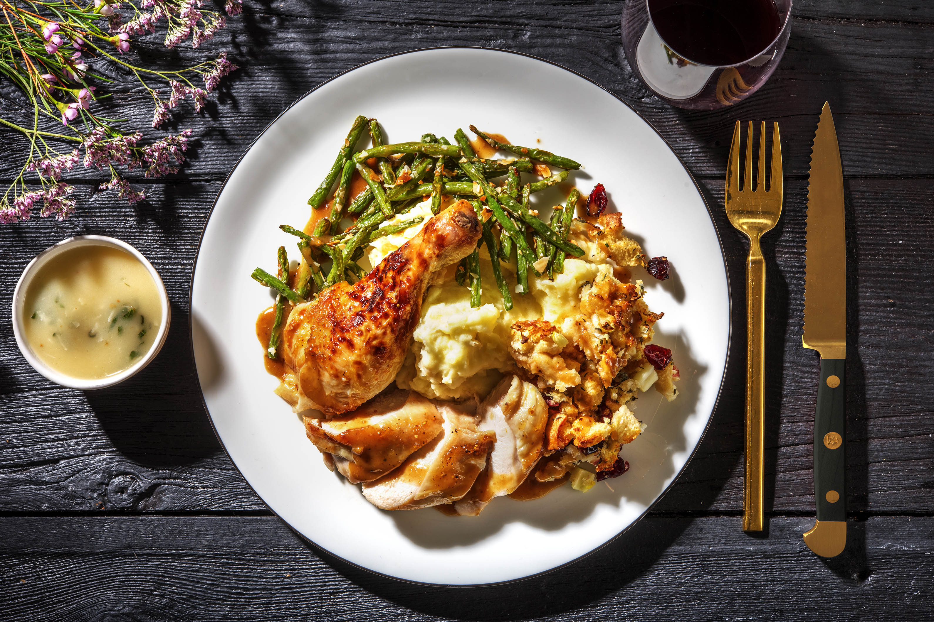 Crispy Skinned Chicken and Stuffing Recipe | HelloFresh
