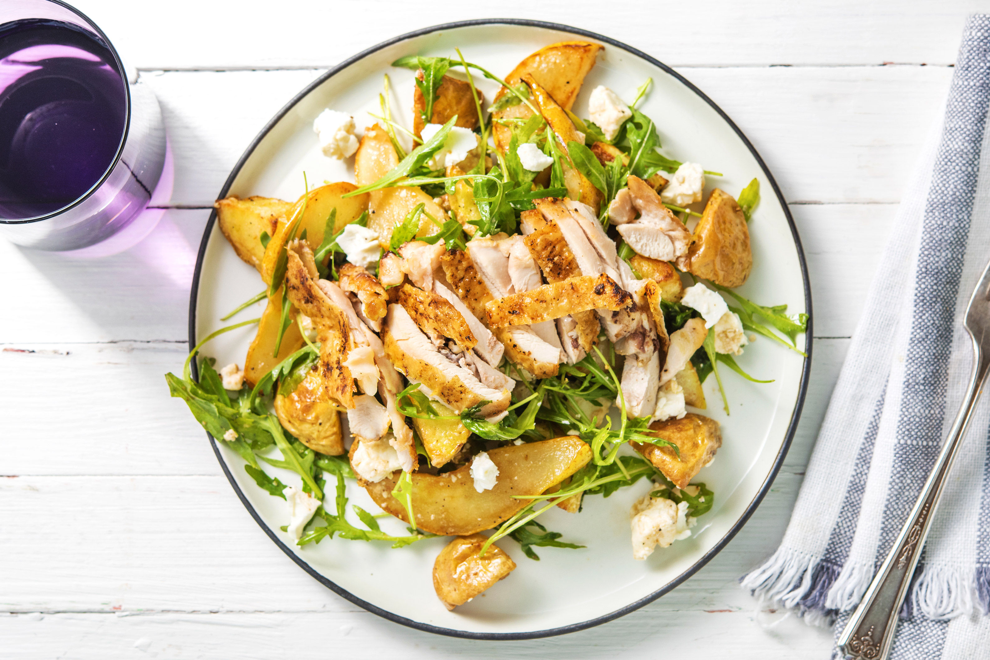 Chicken with Pear, Potato & Feta Salad Recipe | HelloFresh