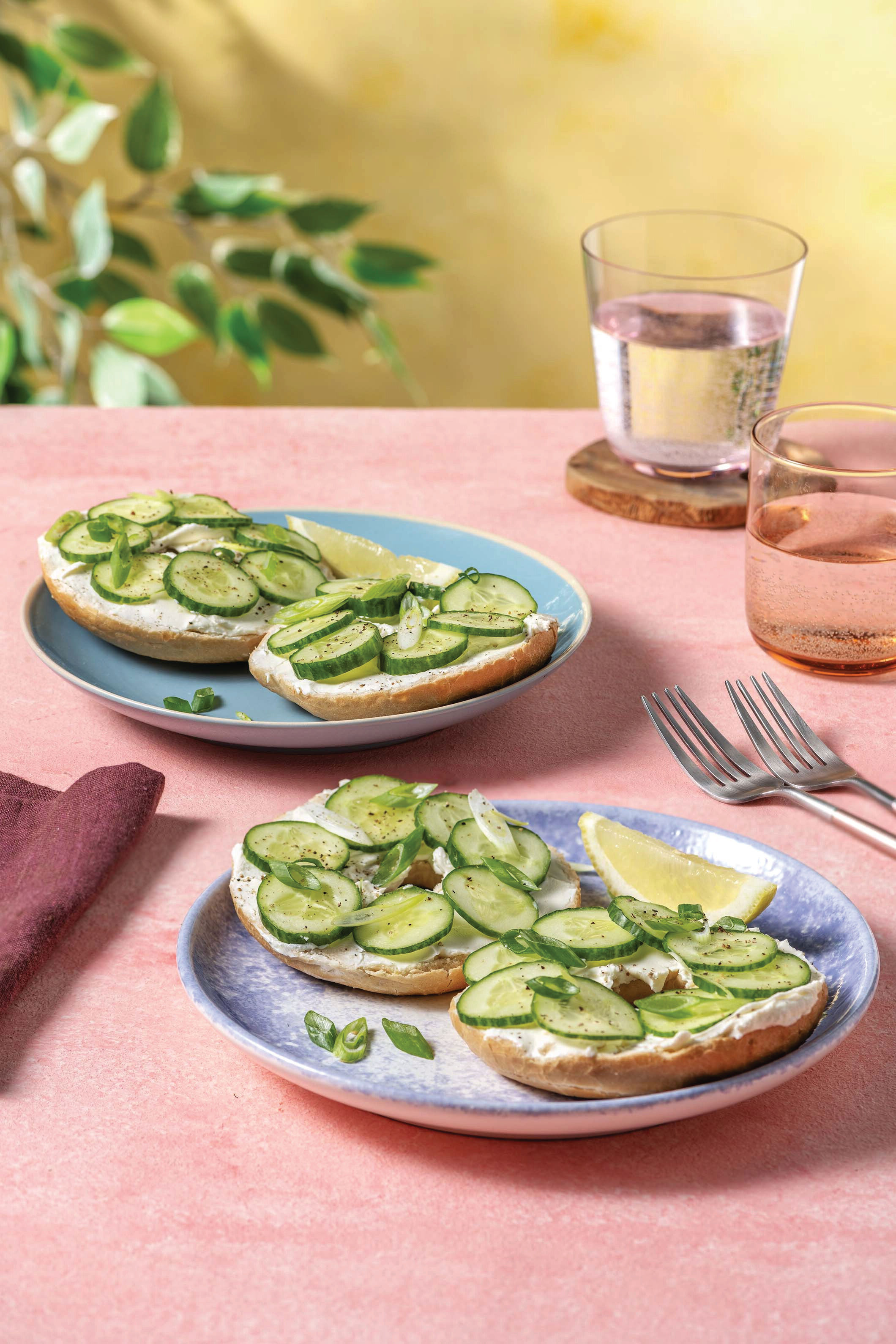 Cucumber & Cream Cheese Bagel Recipe | HelloFresh