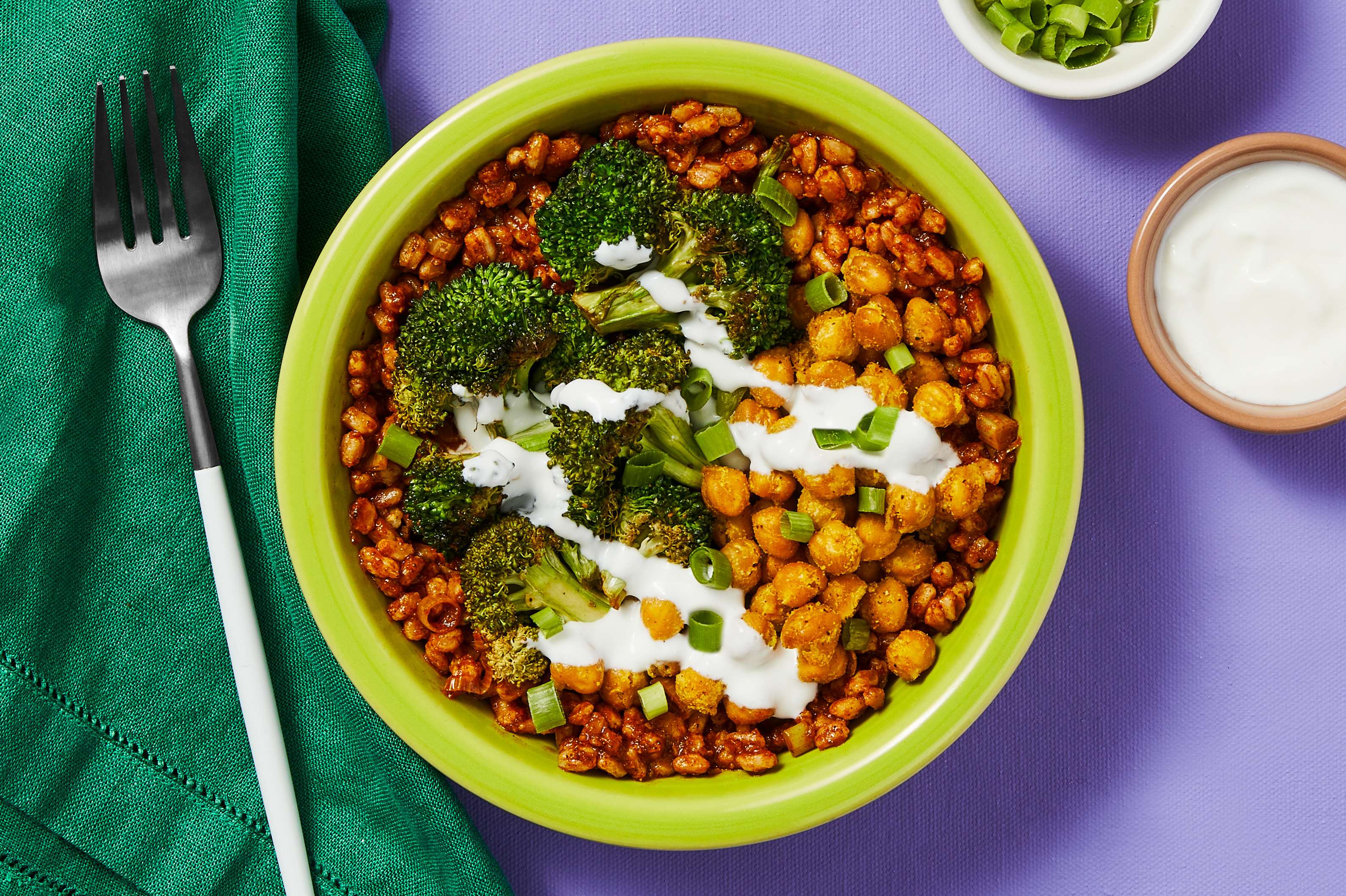 [ADD GROUND BEEF TO VEGGIE] Curry Farro and Roasted Spiced Chickpeas ...