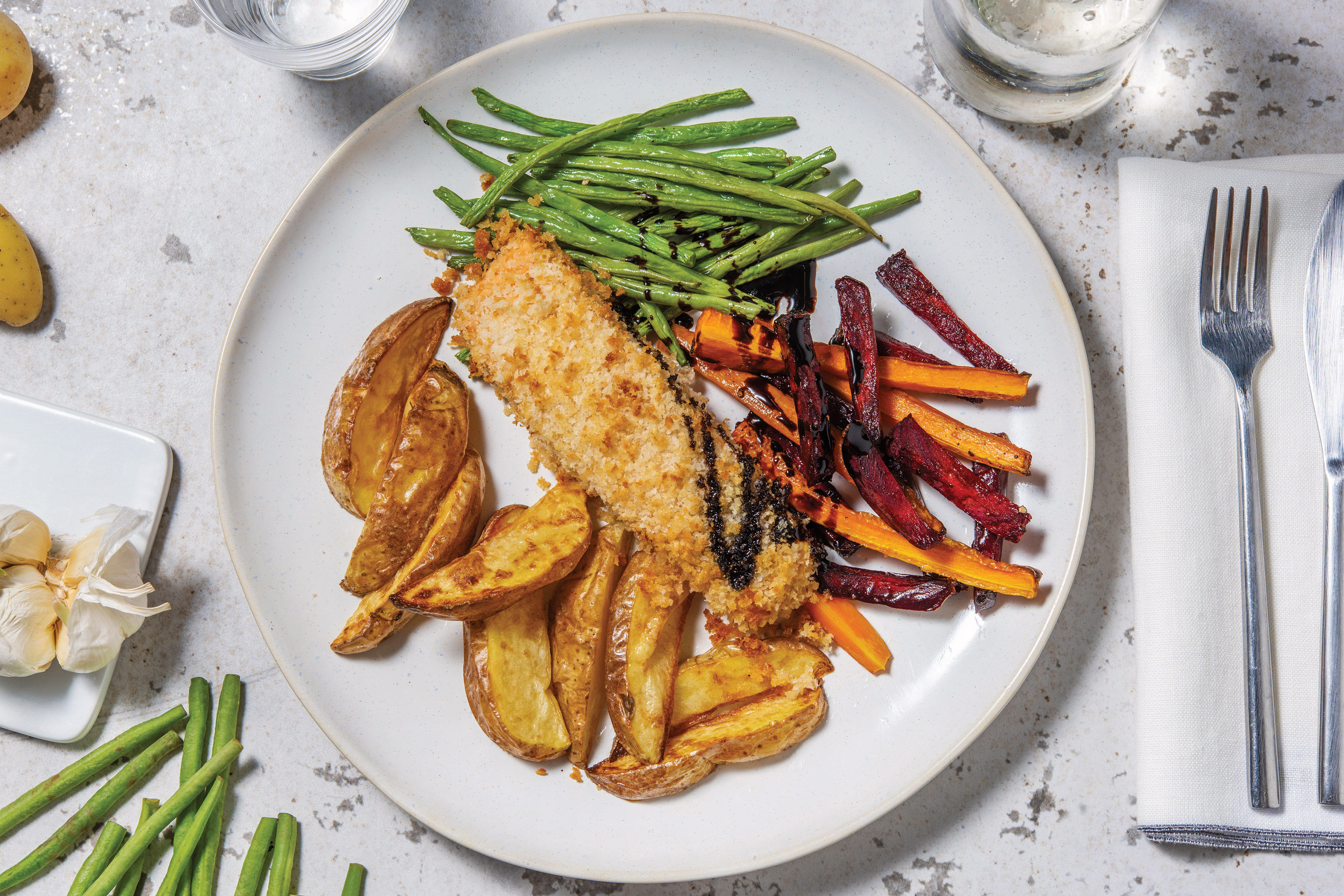 Dijon-Crusted Salmon Traybake Recipe | HelloFresh