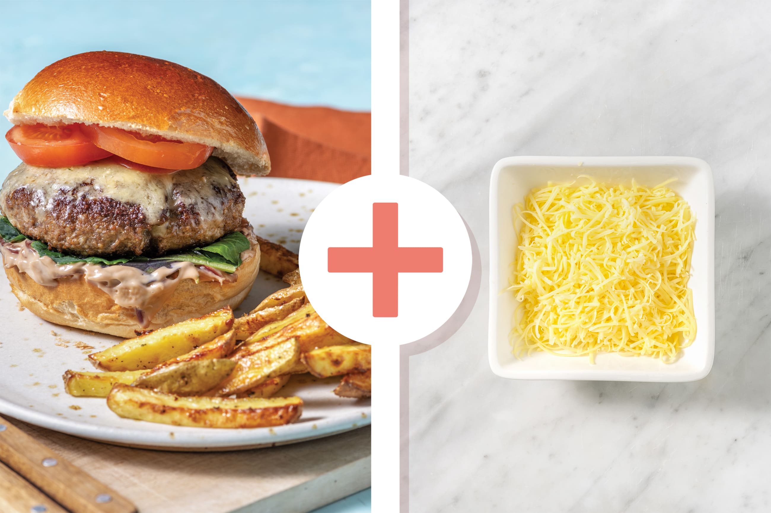 Double Homemade Cheesy Beef Burger Recipe | HelloFresh