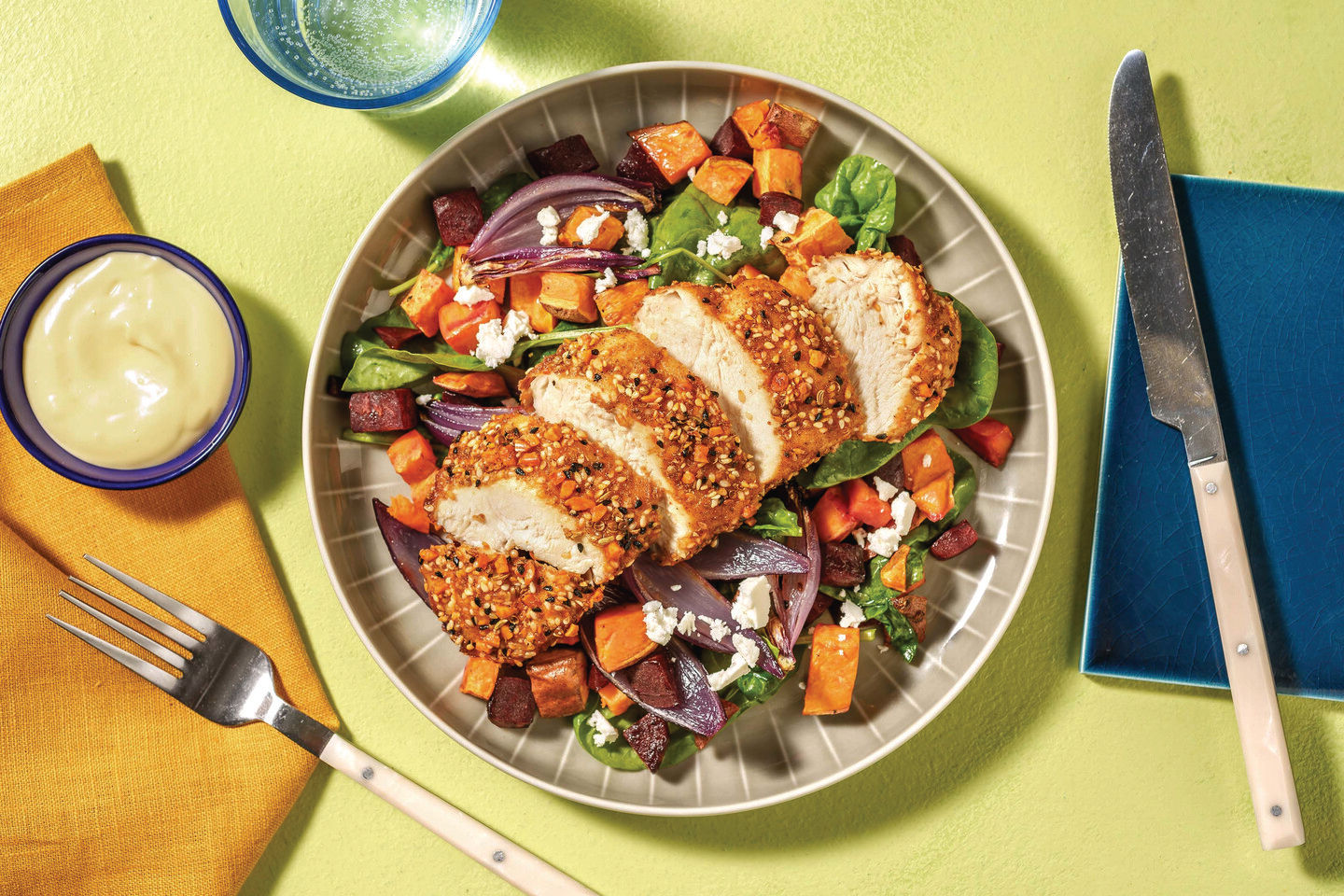 Dukkah-Crusted Chicken & Roast Veggie Toss Recipe | HelloFresh