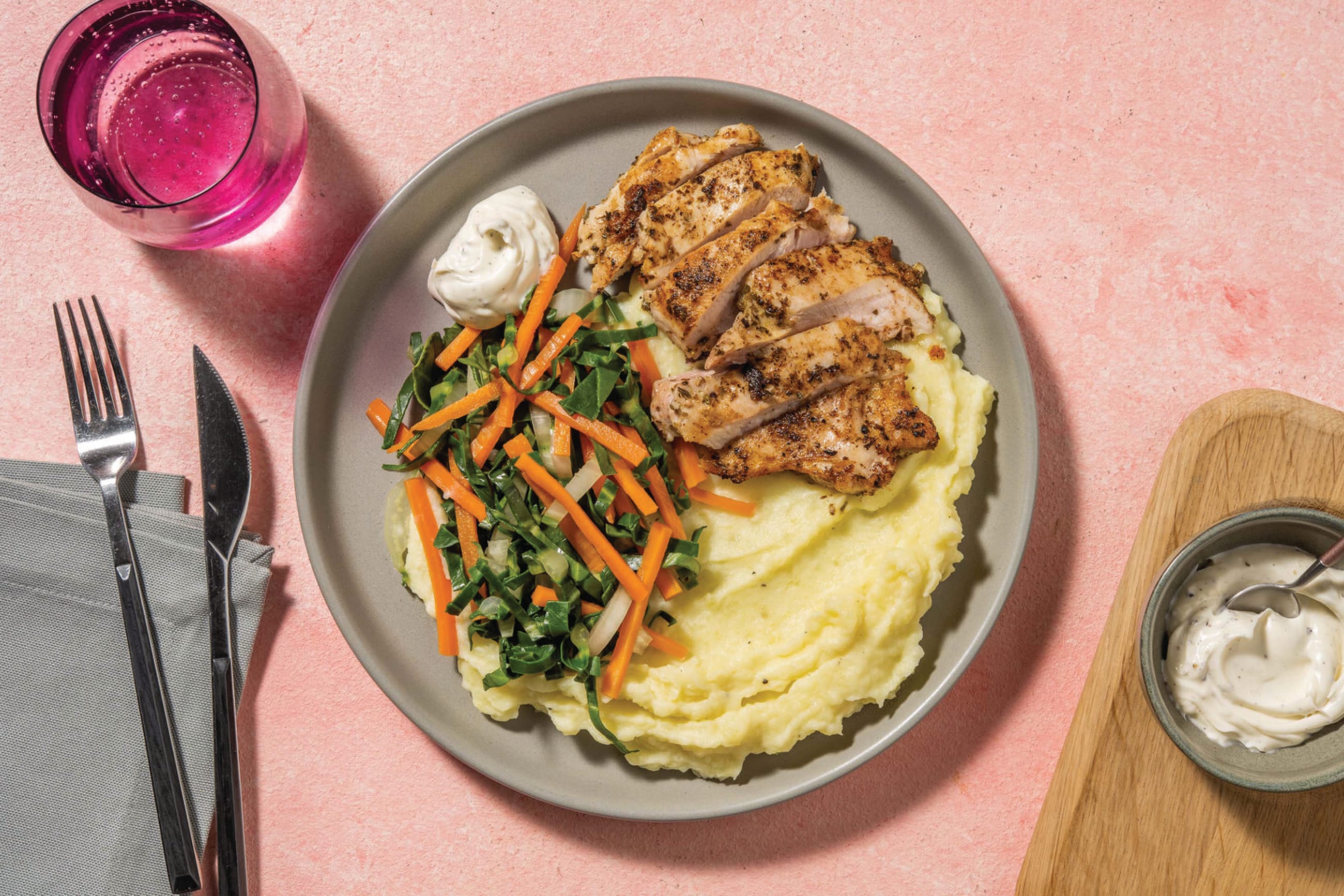 Garlic Chicken & Mash Recipe | HelloFresh